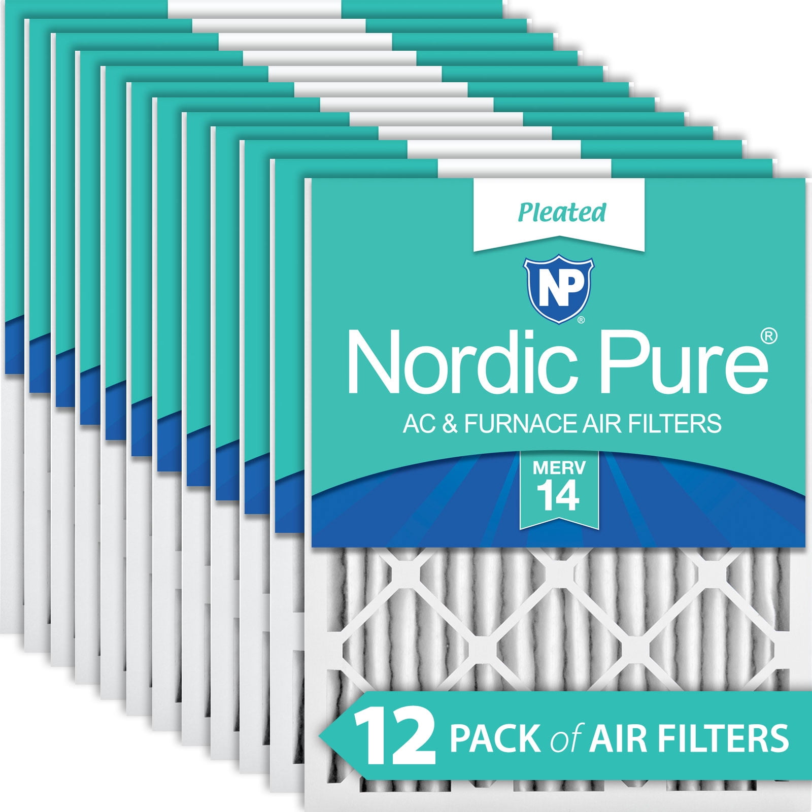 Nordic Pure 12x24x2 Pleated MERV 14 Air Filters 12 Pack - Walmart.com