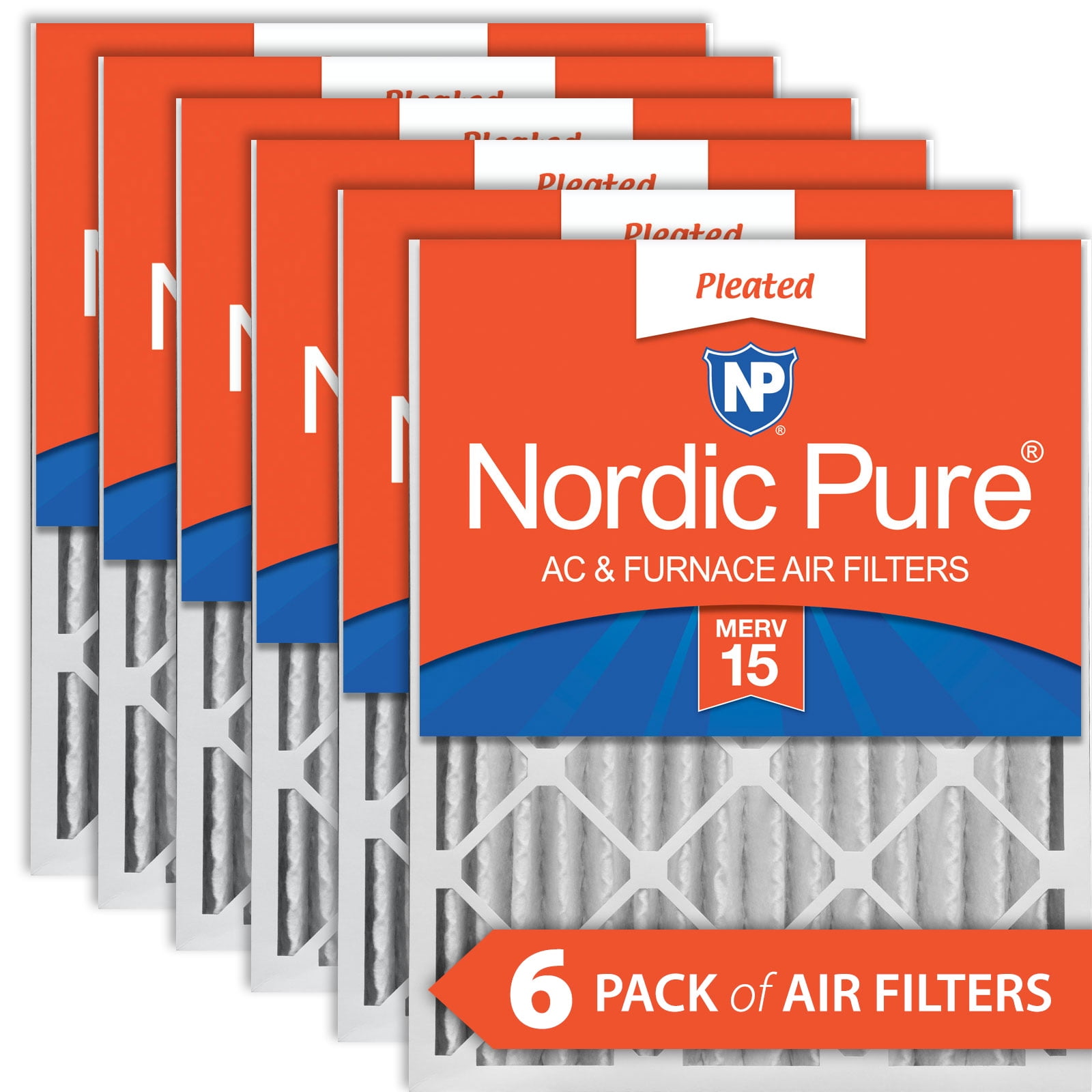Nordic Pure 16x25x4 3 5 8 Pleated MERV 15 Air Filters 2 Pack