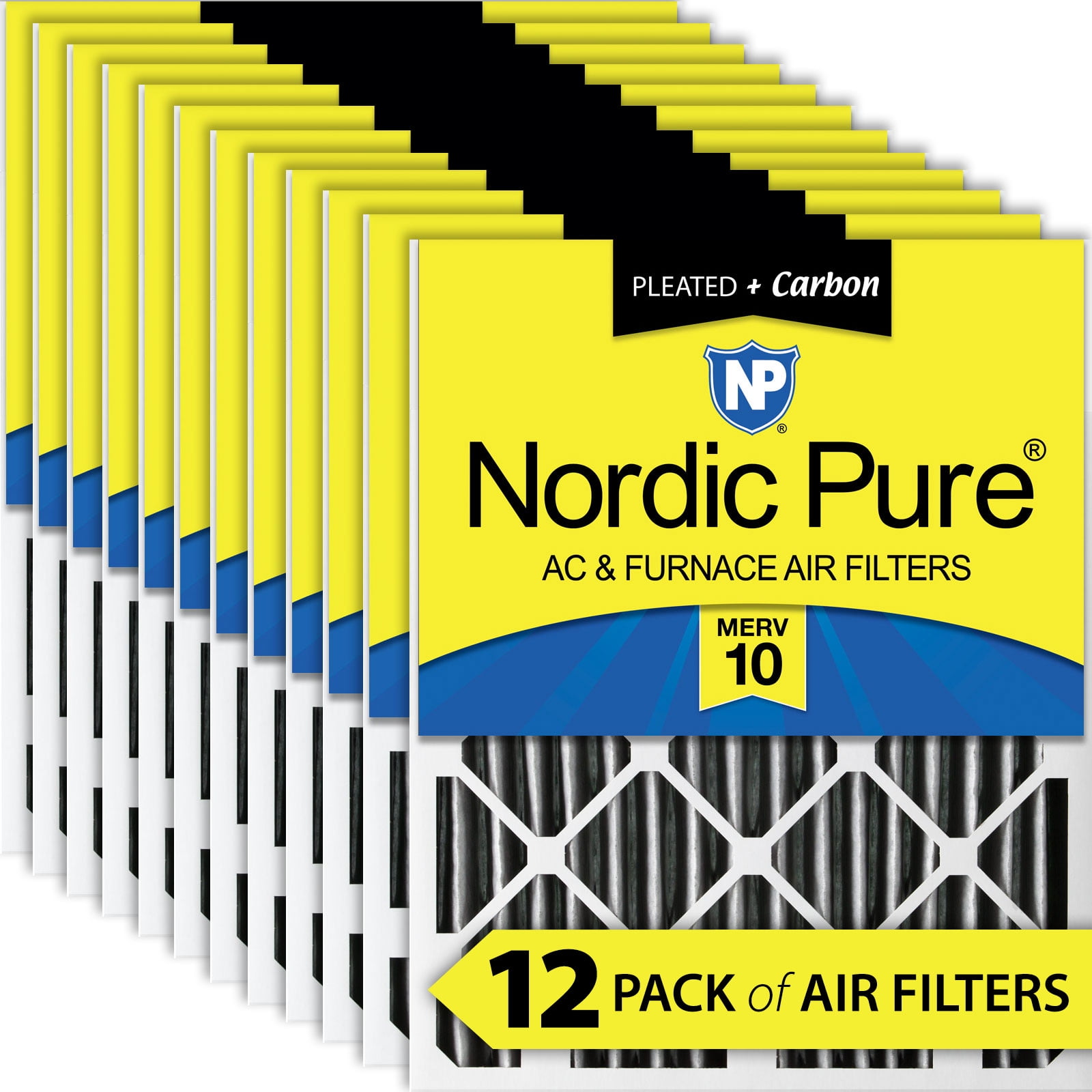 Nordic Pure 20x20x2 Pleated Air Filters MERV 10 Pleated Plus Carbon 12 ...