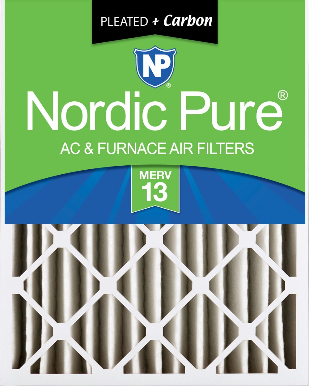 Nordic Pure 20x20x4 (3 5/8) Pleated Air Filters MERV 13 Plus Carbon 1 ...
