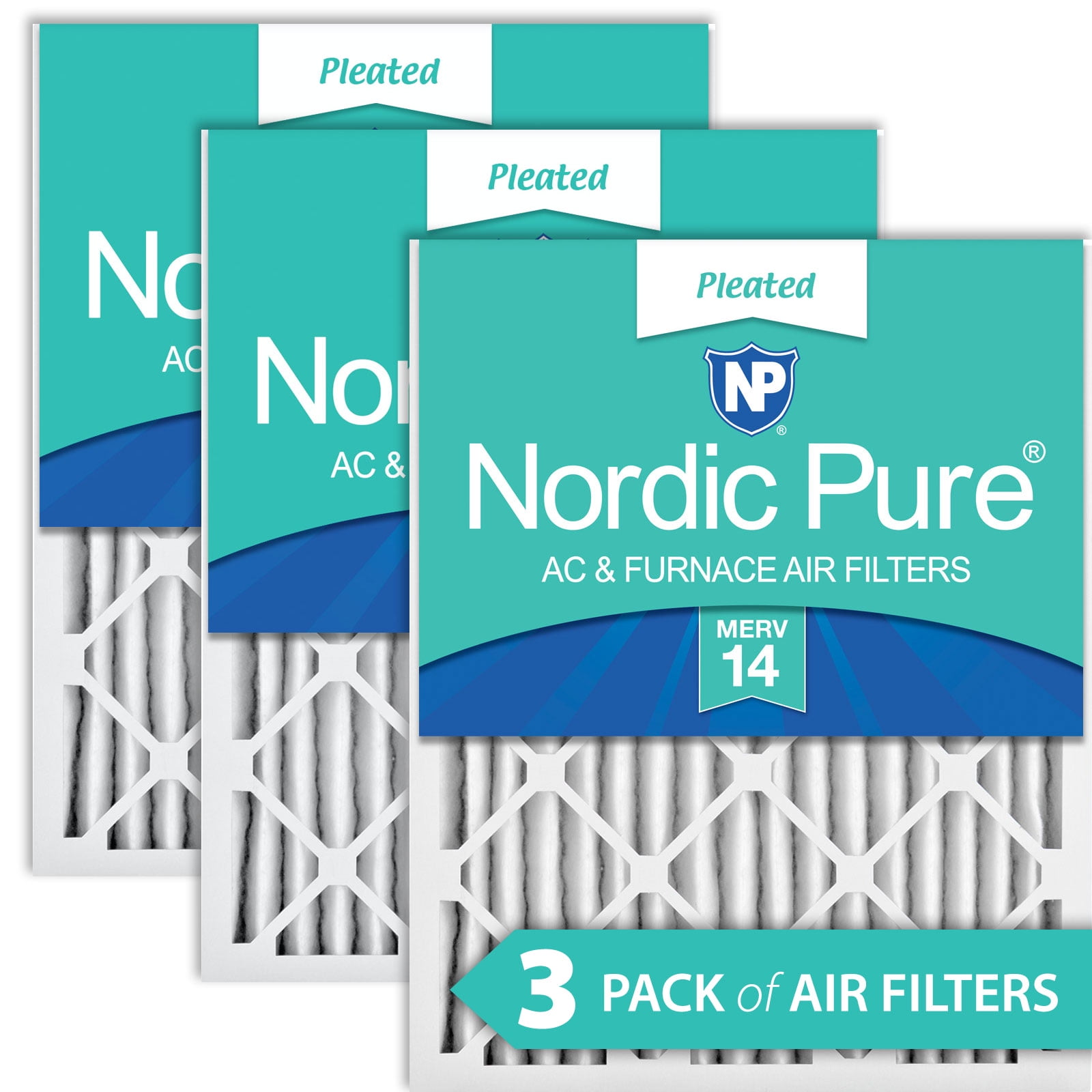 Nordic Pure 24x24x2 Pleated MERV 14 Air Filters 3 Pack - Walmart.com