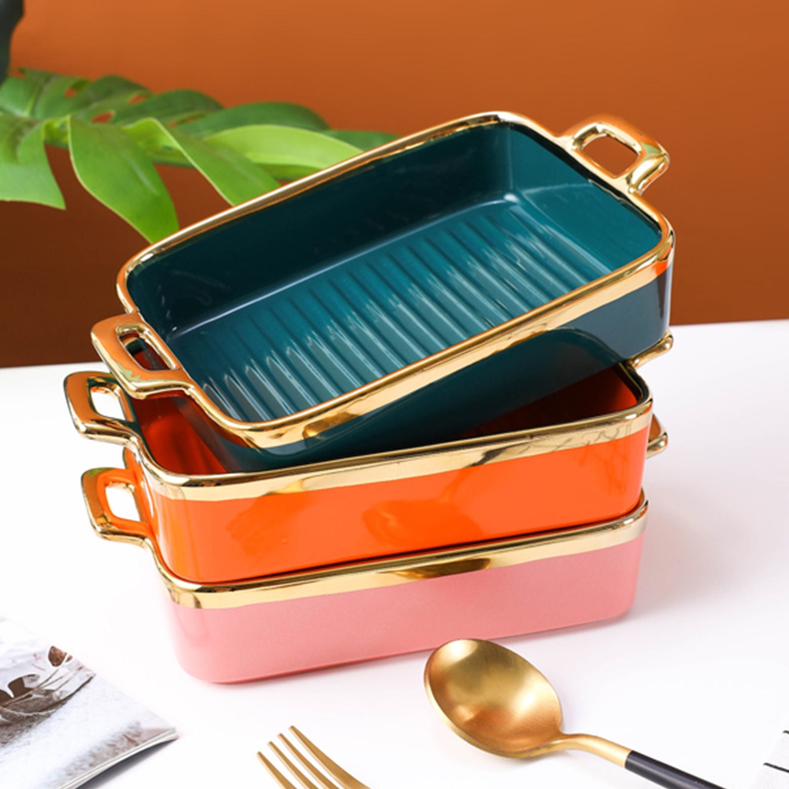 Nordic Rectangular Lasagne Dishes Ceramic Porcelain Casserole Dishes ...