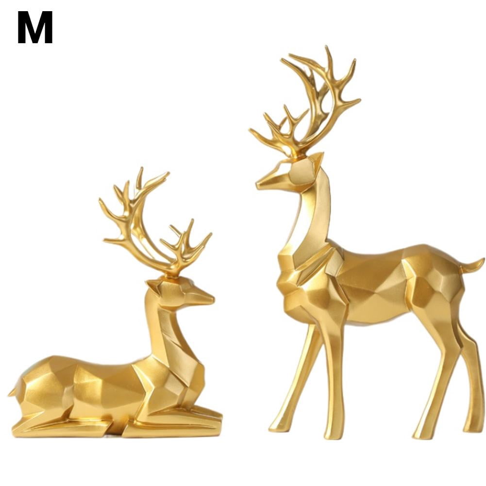 Nordic Resin Elk Sculpture, Christmas Resin Sitting Standing Deer ...