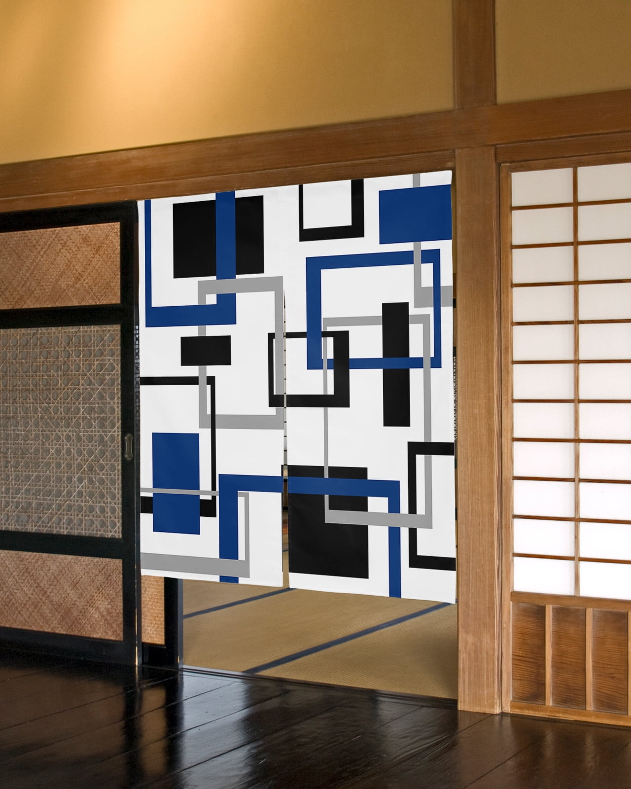 Nordic Retro Medieval Colorful Abstract Geometric Door Curtain Bedroom ...