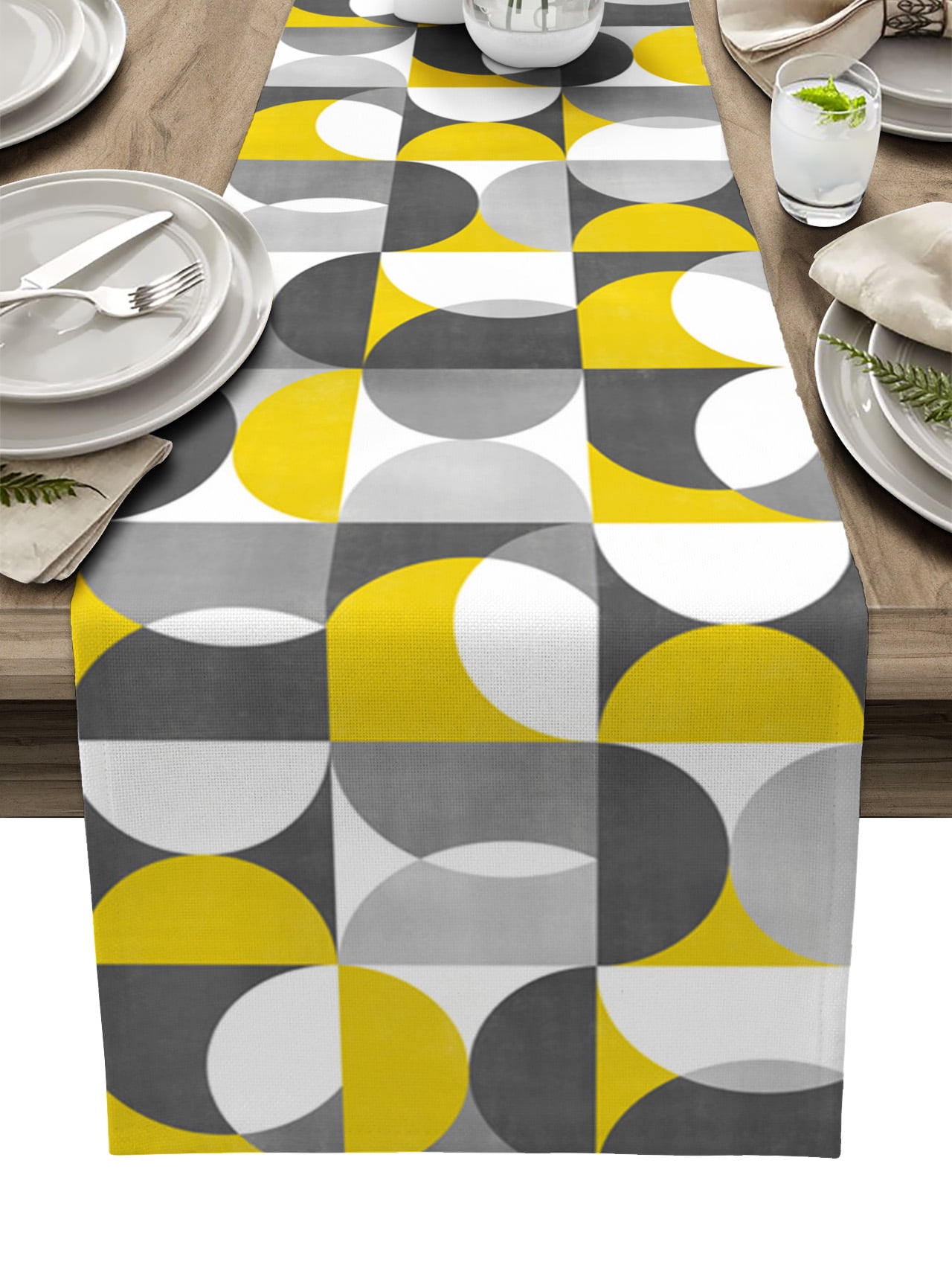 Nordic Retro Medieval Geometric Abstract Colors Table Runner Home ...