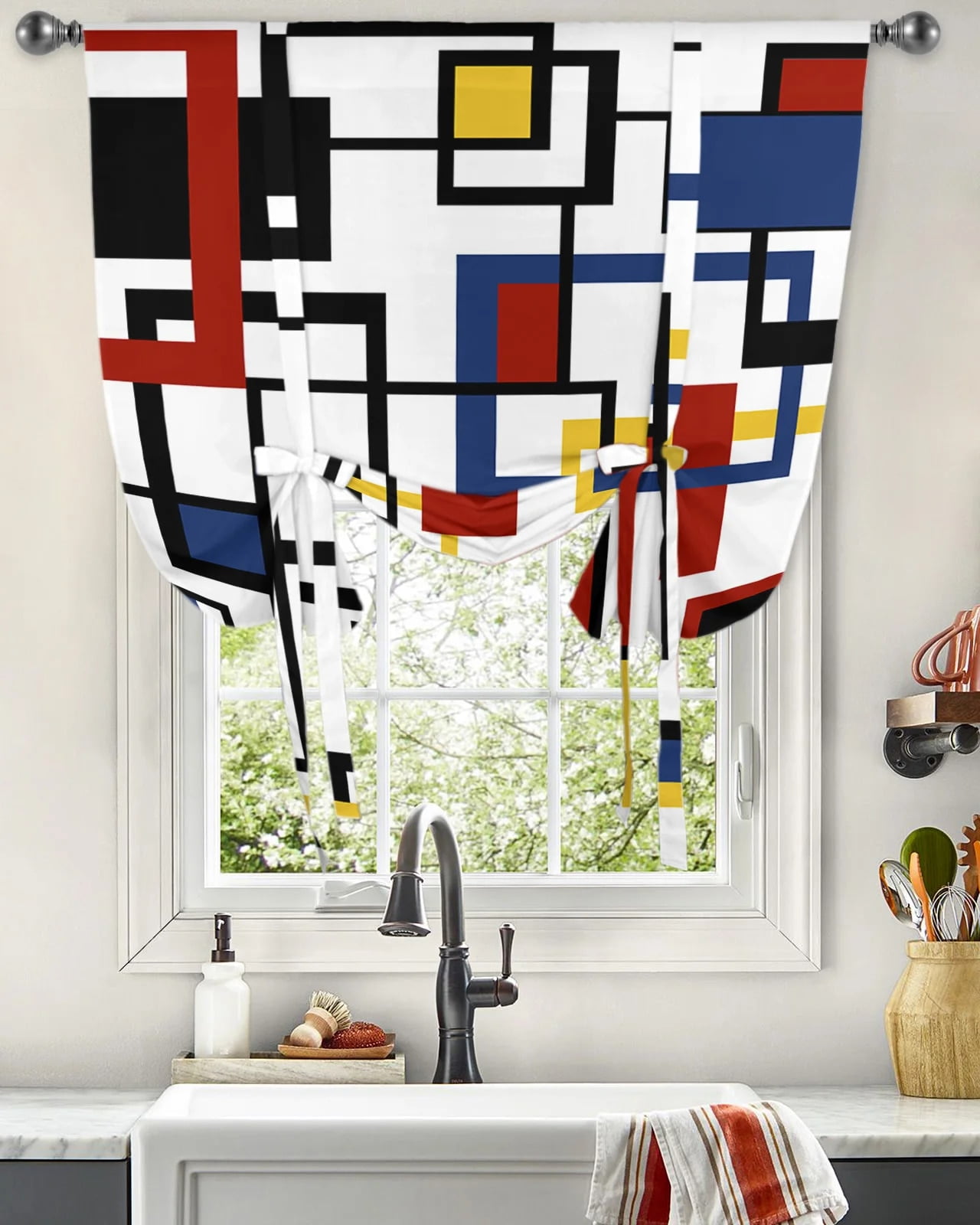 Nordic Retro Medieval Geometric Abstract Curtains for Living Room ...