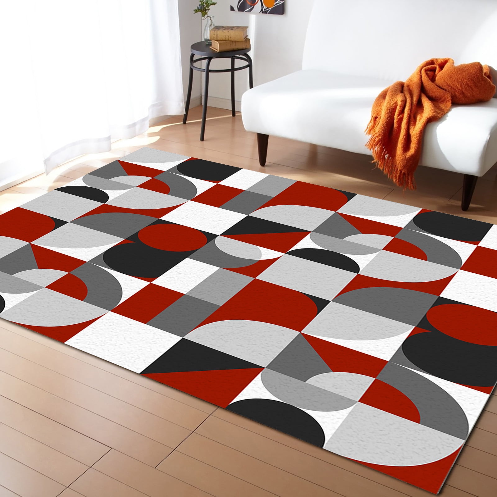 Nordic Retro Medieval Geometry Carpet Area Rug Children's Room Living ...