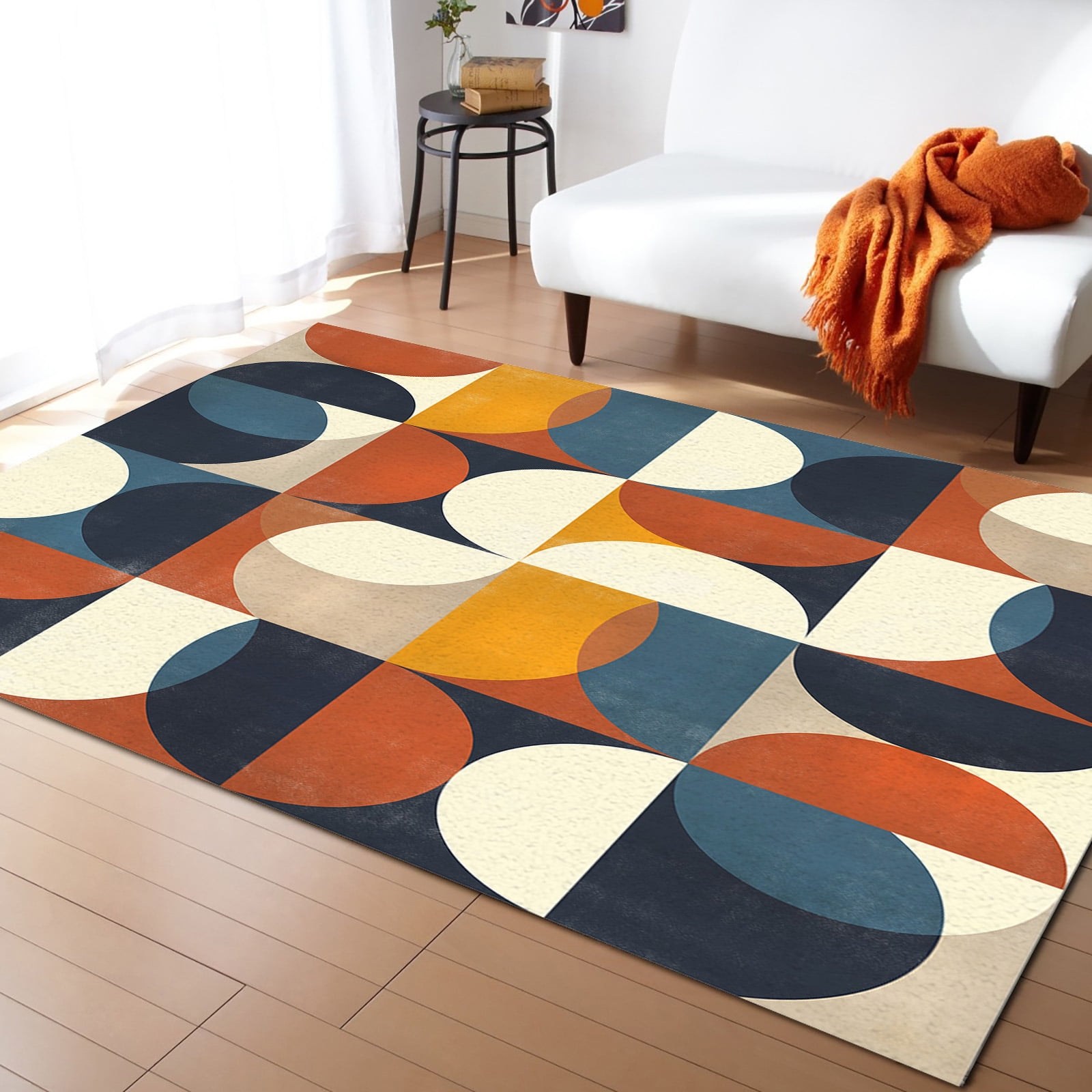 Nordic Retro Medieval Geometry Carpet Area Rug Children's Room Living ...