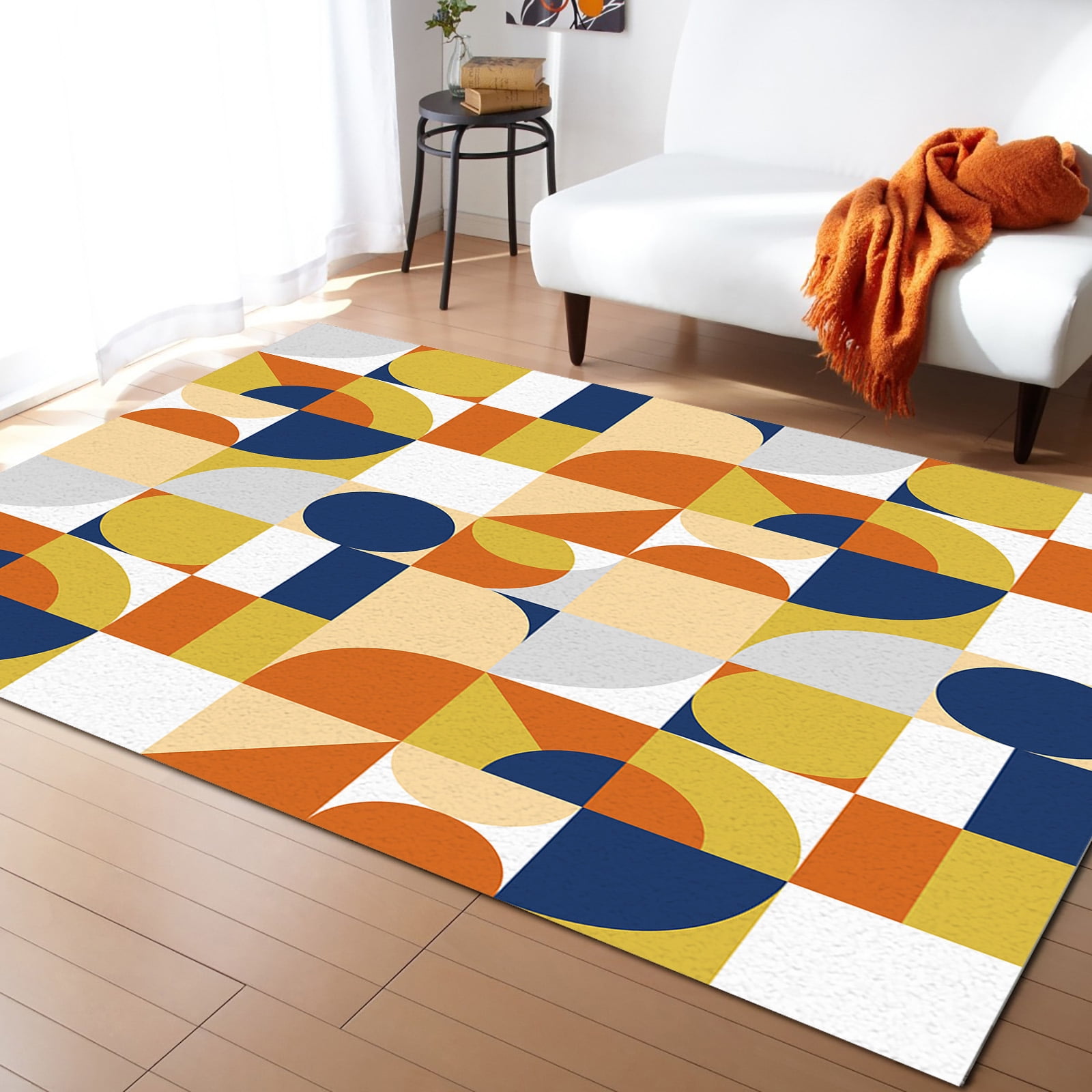 Nordic Retro Medieval Geometry Carpet Area Rug Children's Room Living ...