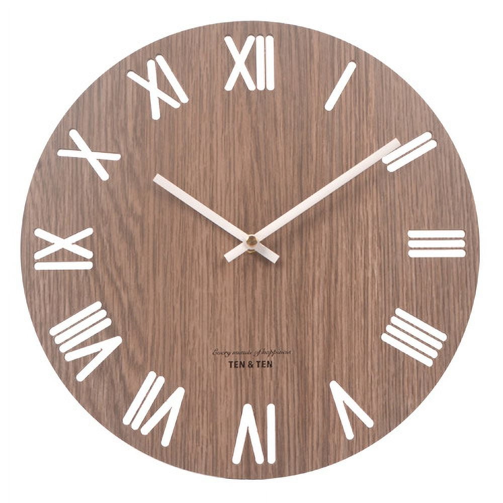 Nordic Retro Wooden Wall Clock Corridor Living Room Decoration Solid ...