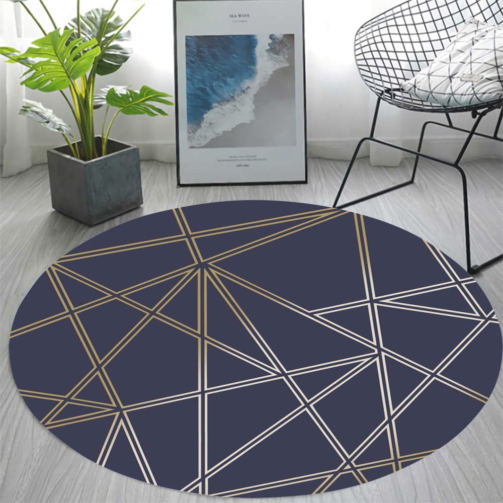 Nordic Round Carpet Modern Geometry Graphics 3D Printed Flannel Area ...