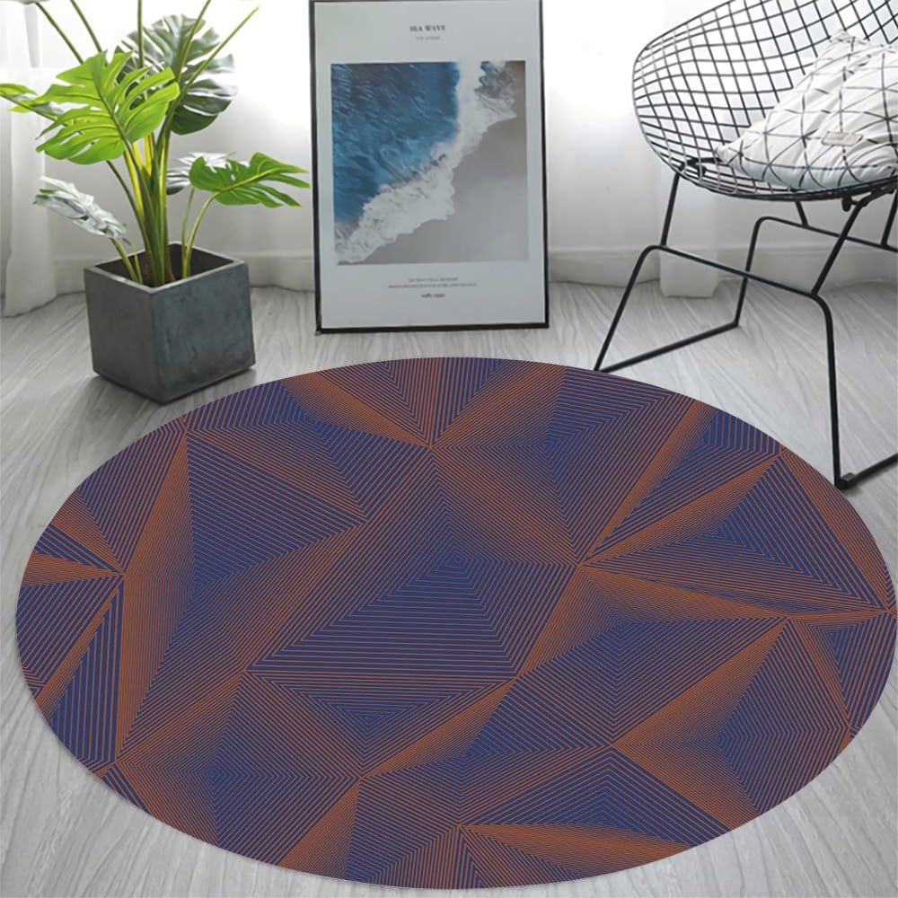 Nordic Round Carpet Modern Geometry Graphics 3D Printed Flannel Area ...