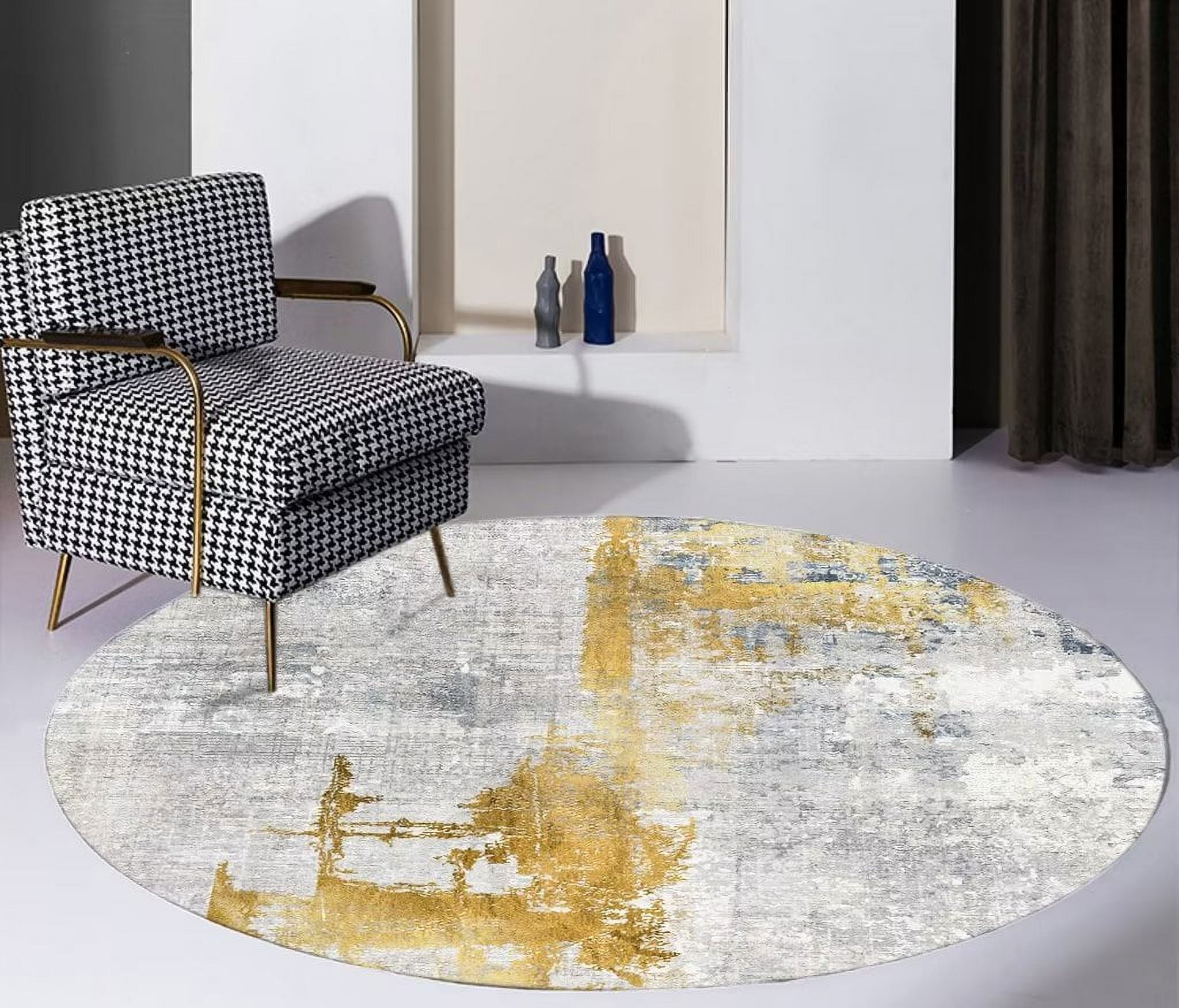 Nordic Round Printed Carpet Abstract Art Large Rugs for Living Room ...