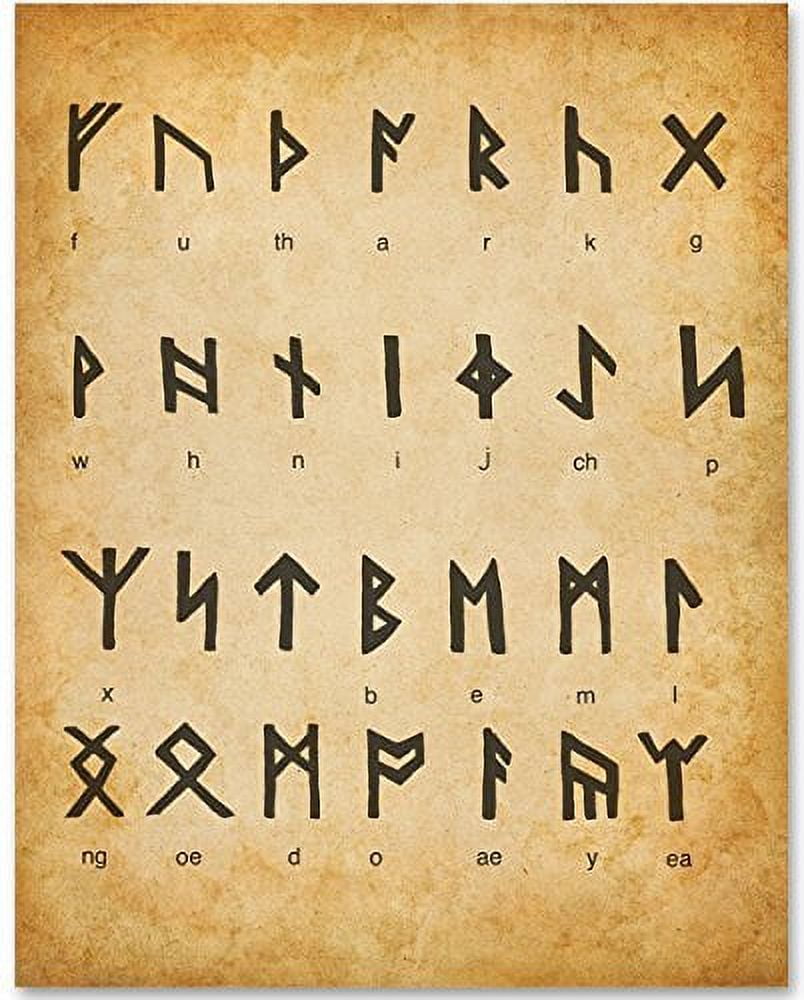 Nordic Runes - 11x14 Unframed Art Print - Great Gift for Skyrim Fans ...