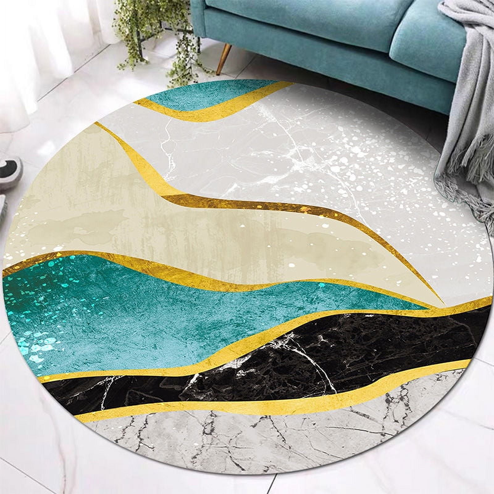 Nordic Simple Green Round Carpets Modern Living Room Sofa Coffee Tables ...