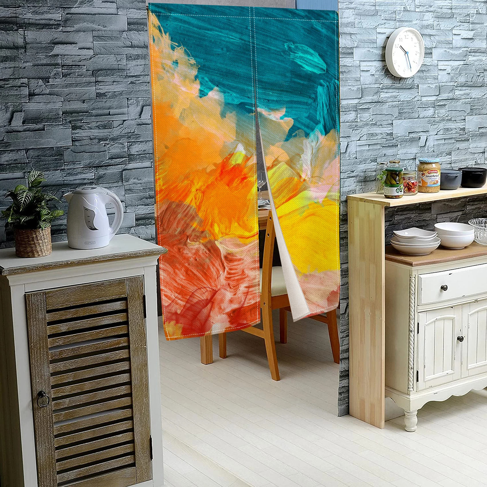 Nordic Simple Plant Printing Door Curtain Partition Hanging rative ...