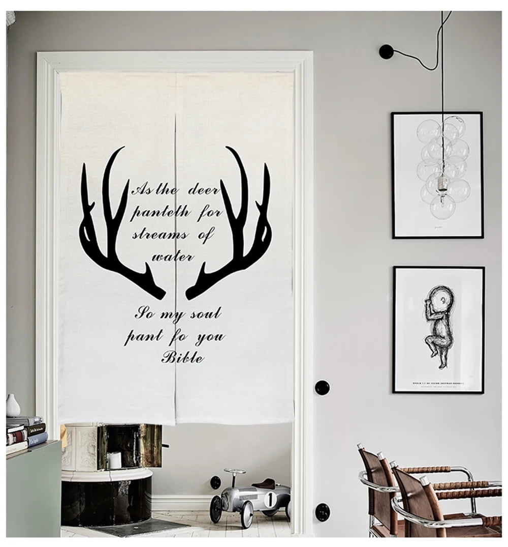 Nordic Simple Print Door Curtain Partition Curtains Living Room Home ...