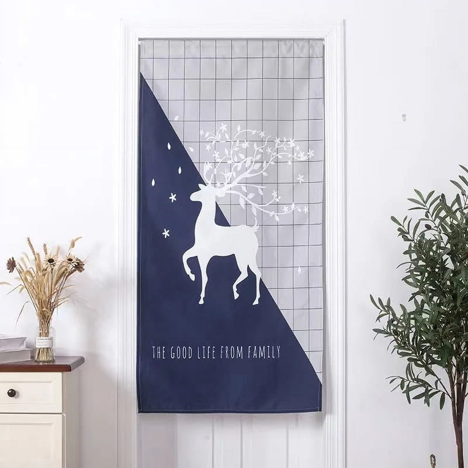 Nordic Simple Print Door Curtain Partition Curtains Living Room Home ...