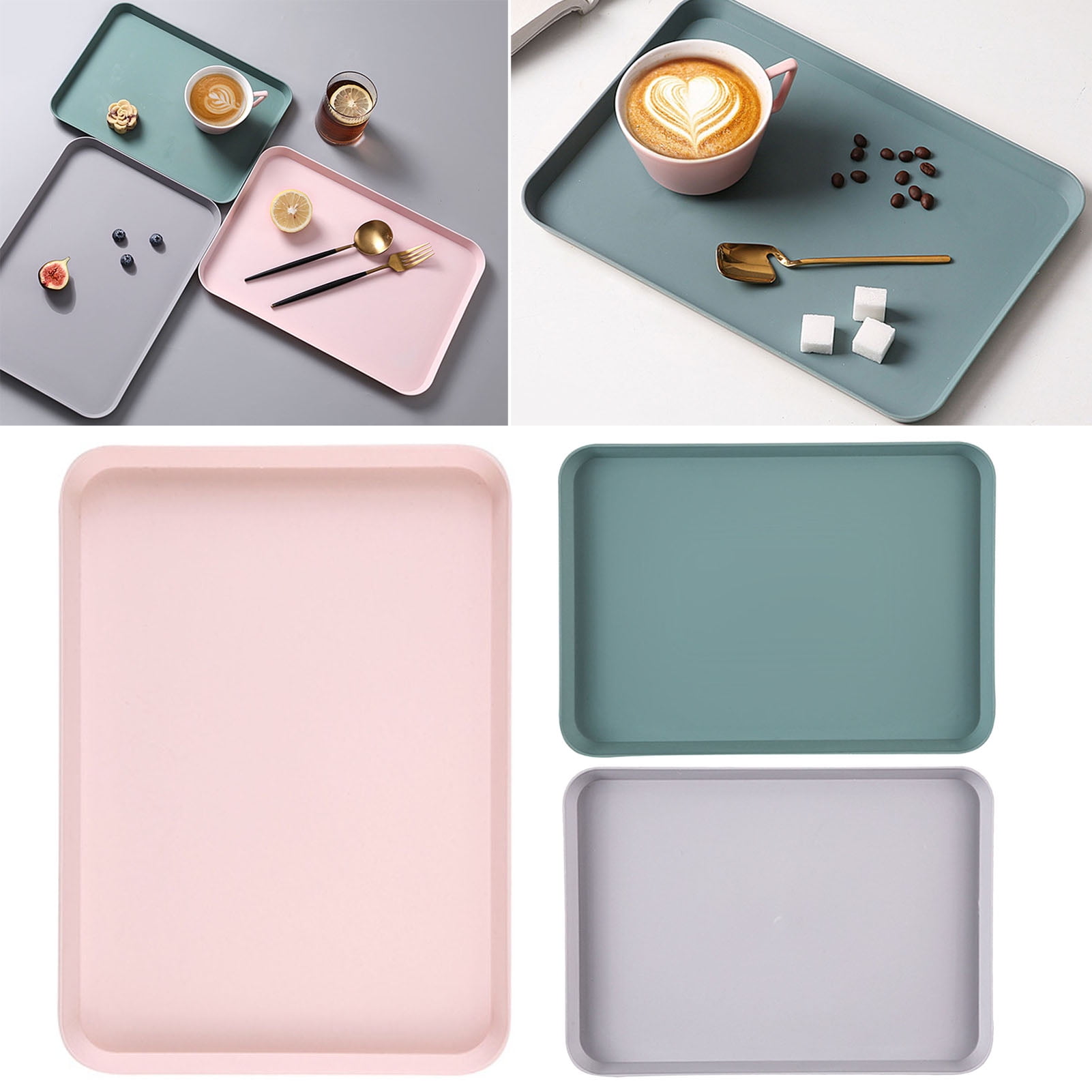 Nordic Simple Rectangular Plastic Serving Tray, Fruit Dessert Fast Food ...