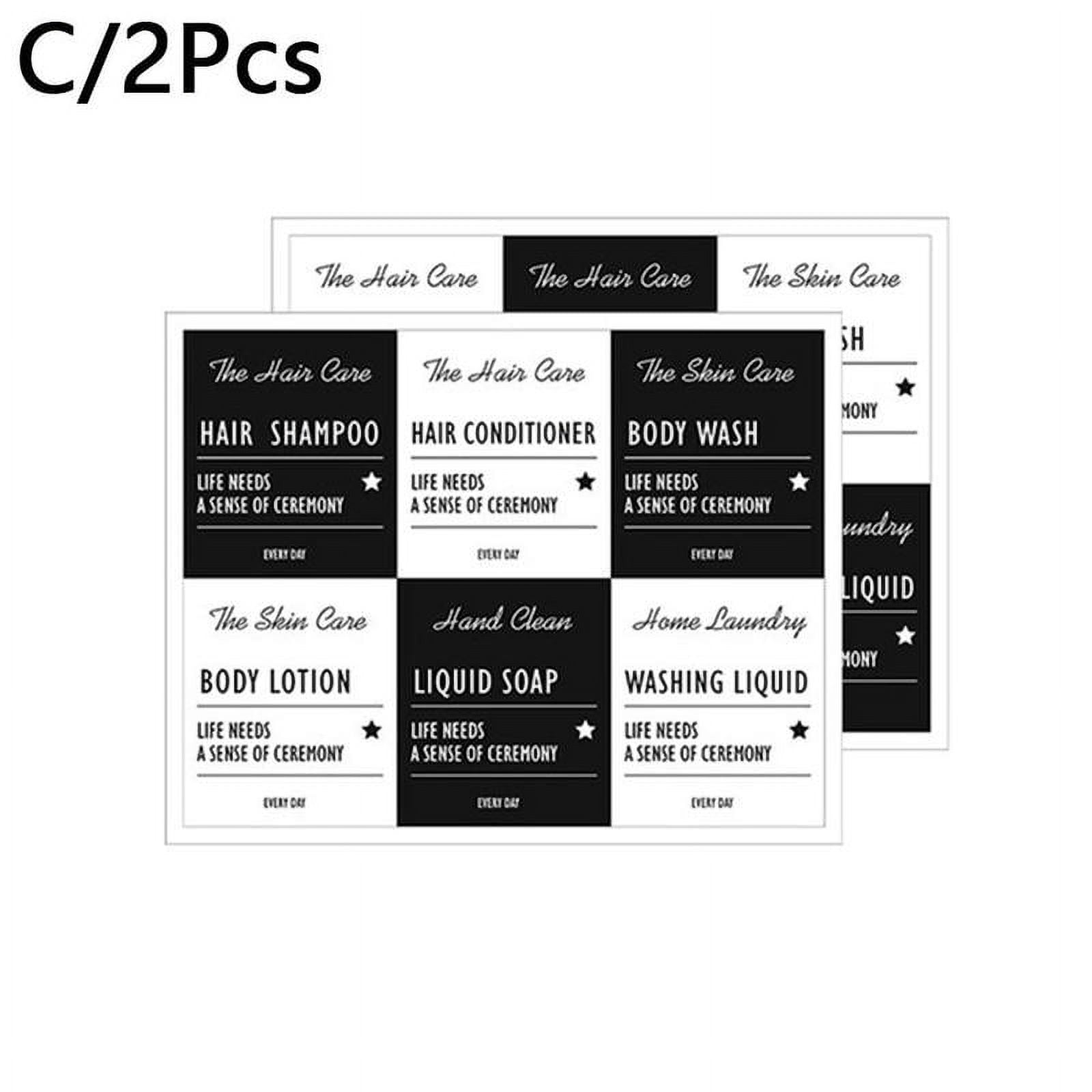 Nordic Soap Bottle Label Sticker Set Bathroom Shampoo Labels Dispenser ...