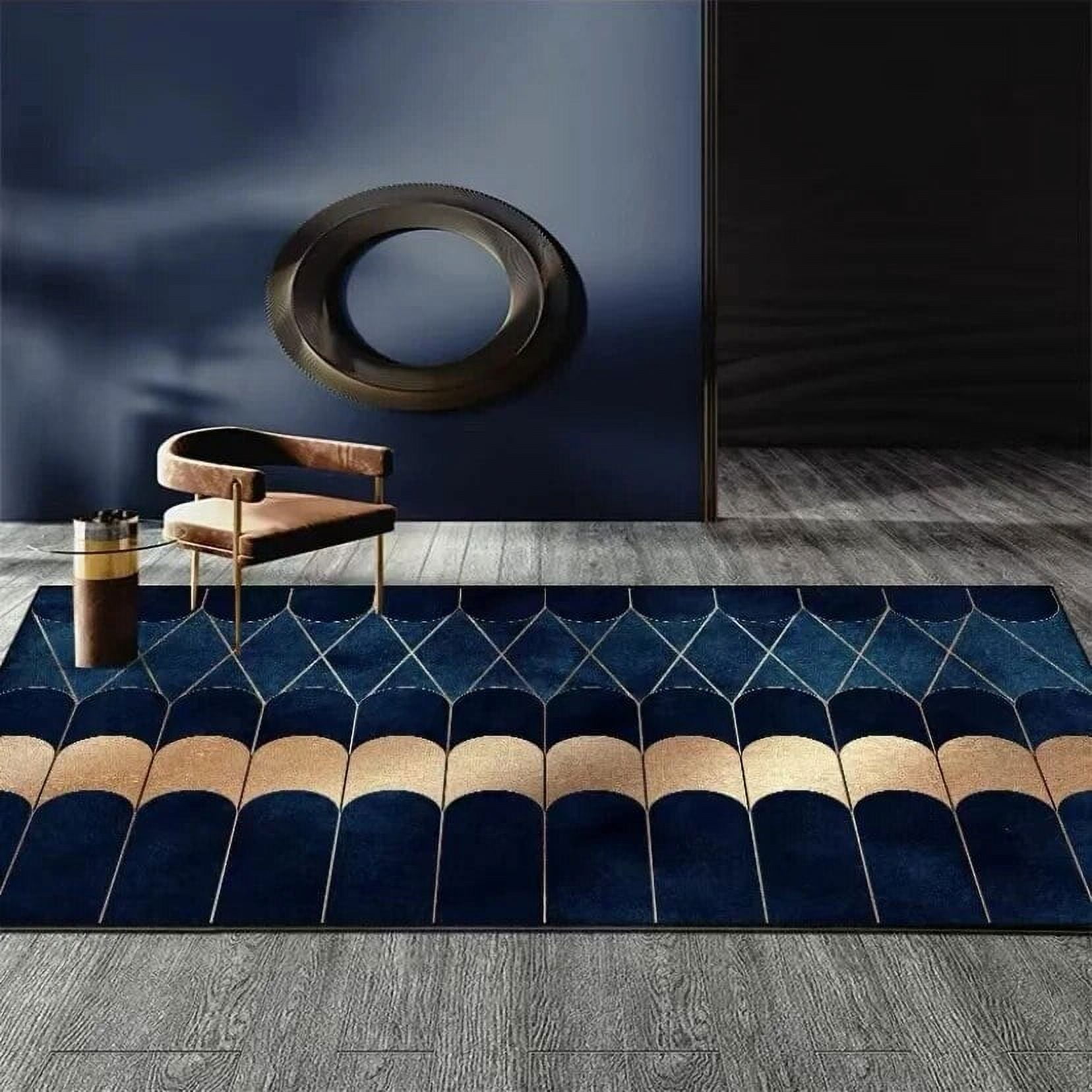 Nordic Style Carpet Living Room Soft Washable Dark Blue Floor Mats ...