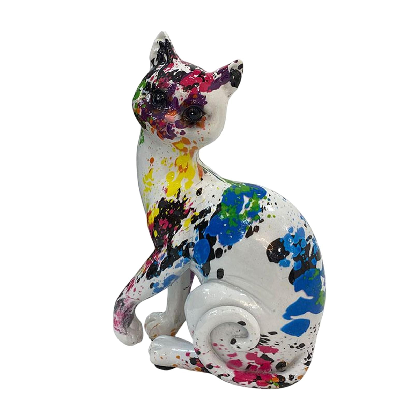 Nordic Style Cat Figurine Animal Sculpture Decor Artwork Scrawl Photo ...