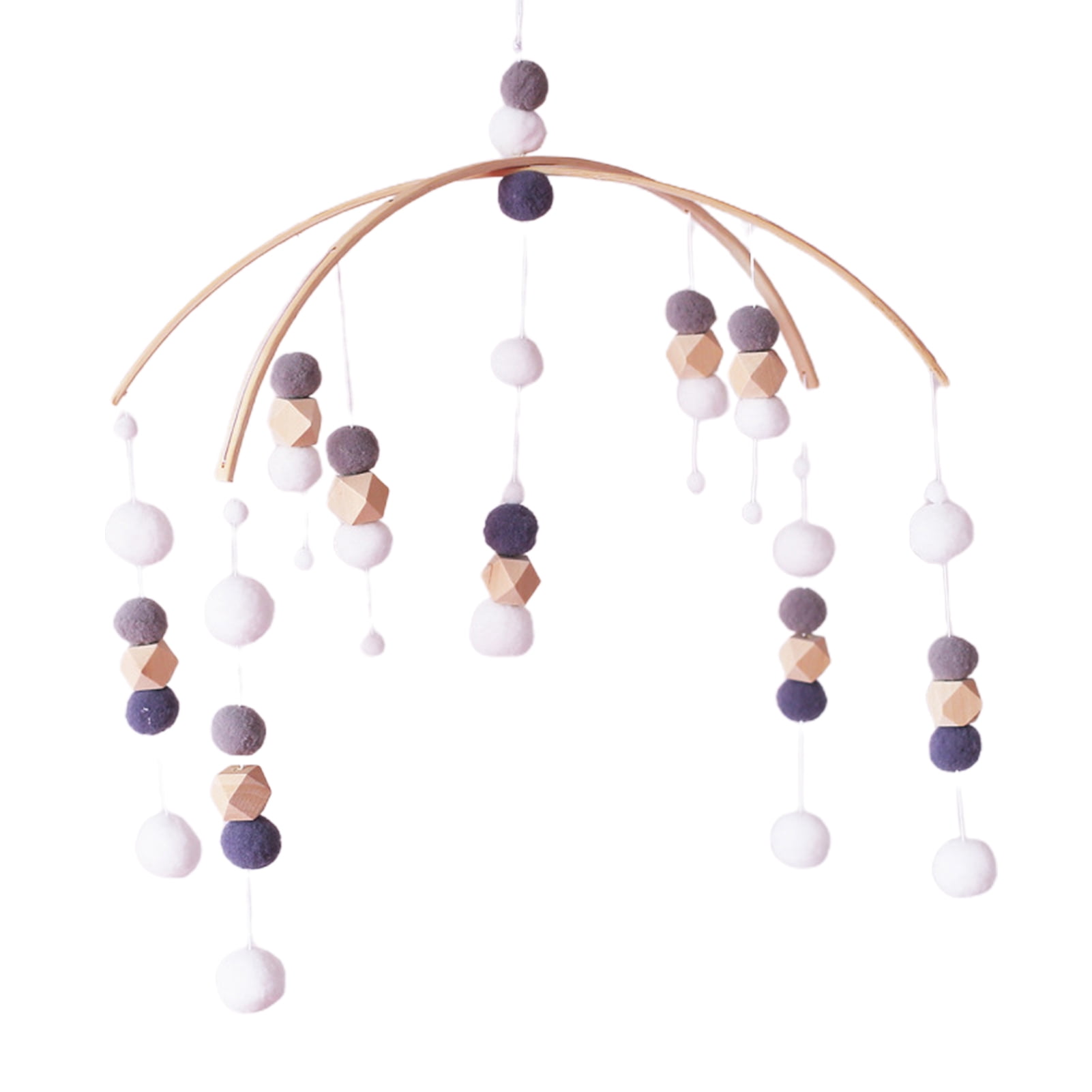 Nordic Style Colorful Plush Ball Crib Wind Chime with Lanyard Funny ...