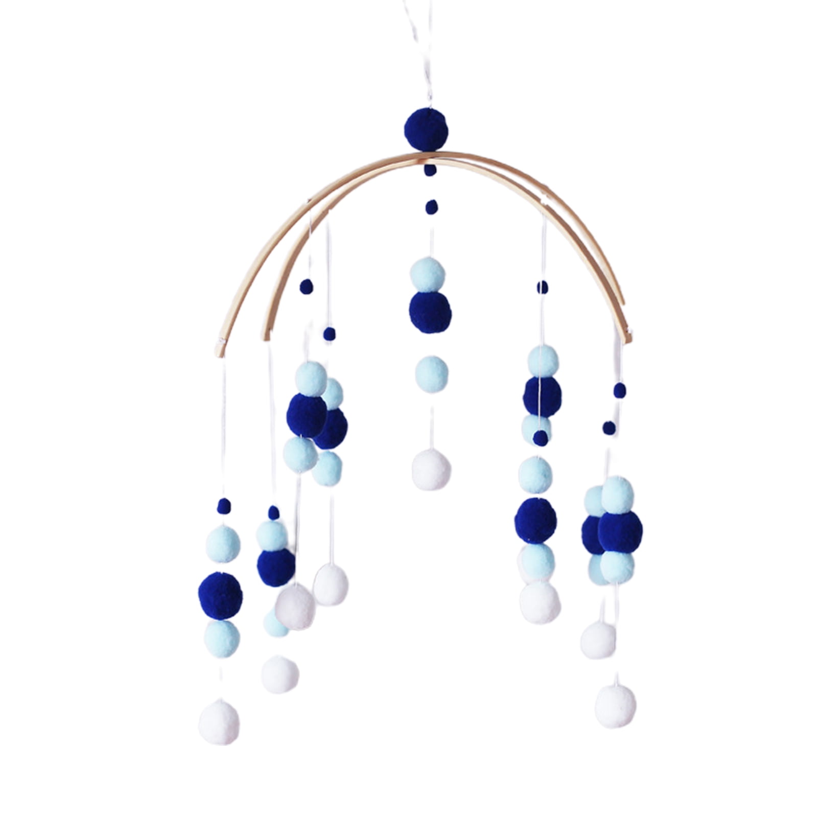 Nordic Style Colorful Plush Ball Crib Wind Chime with Lanyard Funny ...