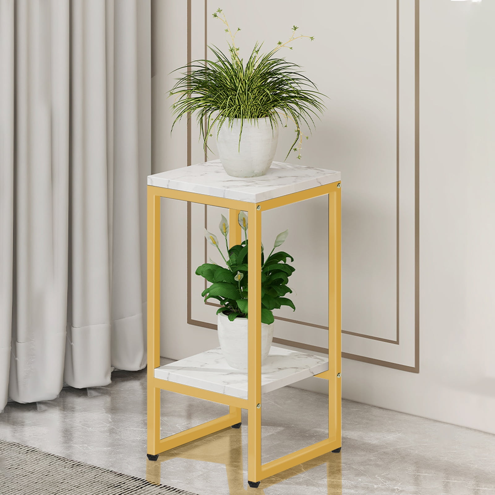 Nordic Style Flower Stand, 2-Tier Plant Rack, Indoor Living Room ...