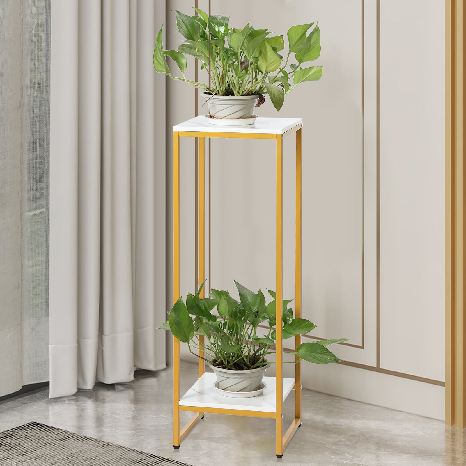 Nordic Style Flower Stand, 2-Tier Plant Rack, Indoor Living Room ...