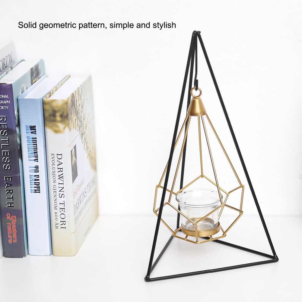 Nordic Style Geometric Metal Hanging Candlestick Holder for Home Decor ...