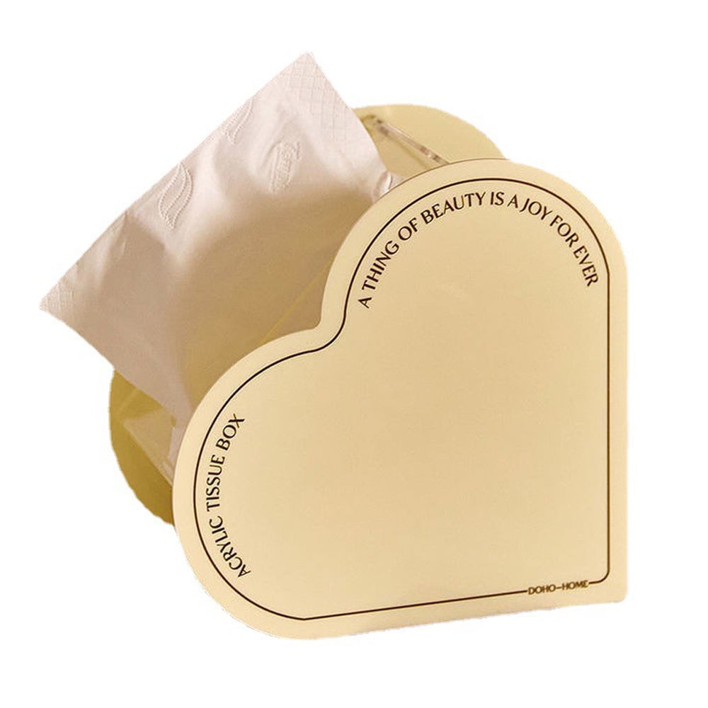 Nordic Style Heart Shaped Acrylic Tissue Box Pure Color High End Paper ...