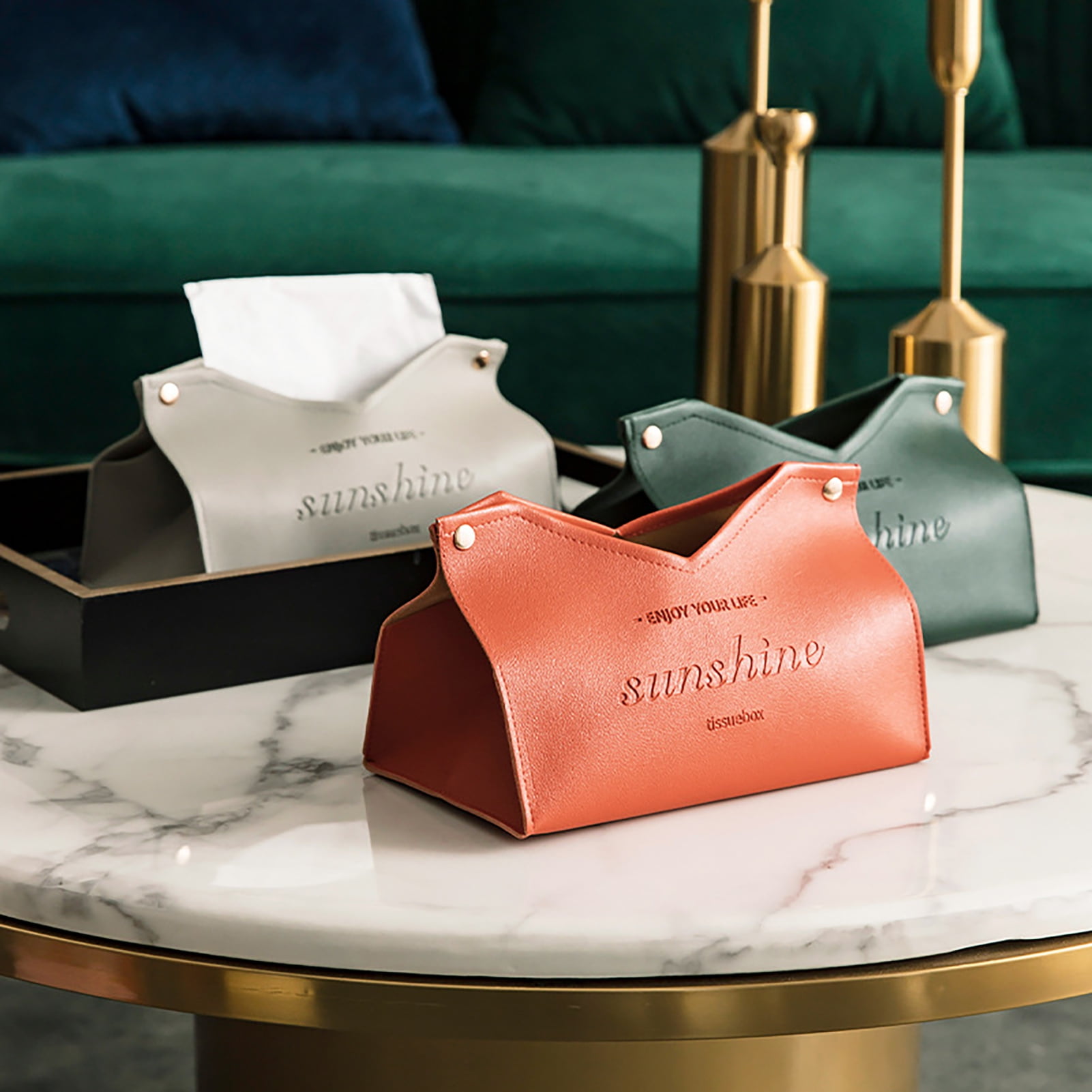 Nordic Style Napkin Case Folding Faux Leather Decorative Fine Tissue ...