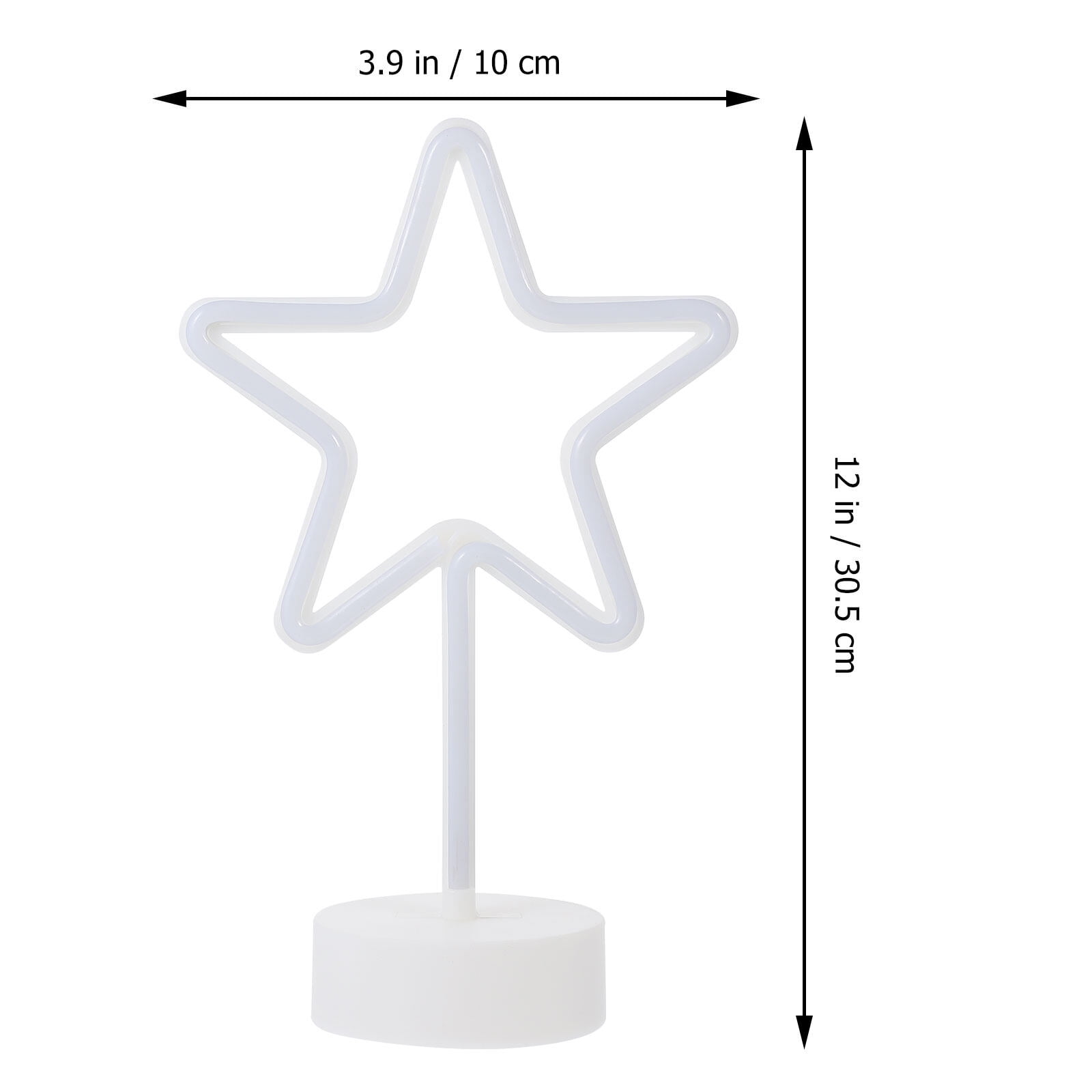 Nordic Style Night Light Desktop LED Star Shaped Neon Light without ...