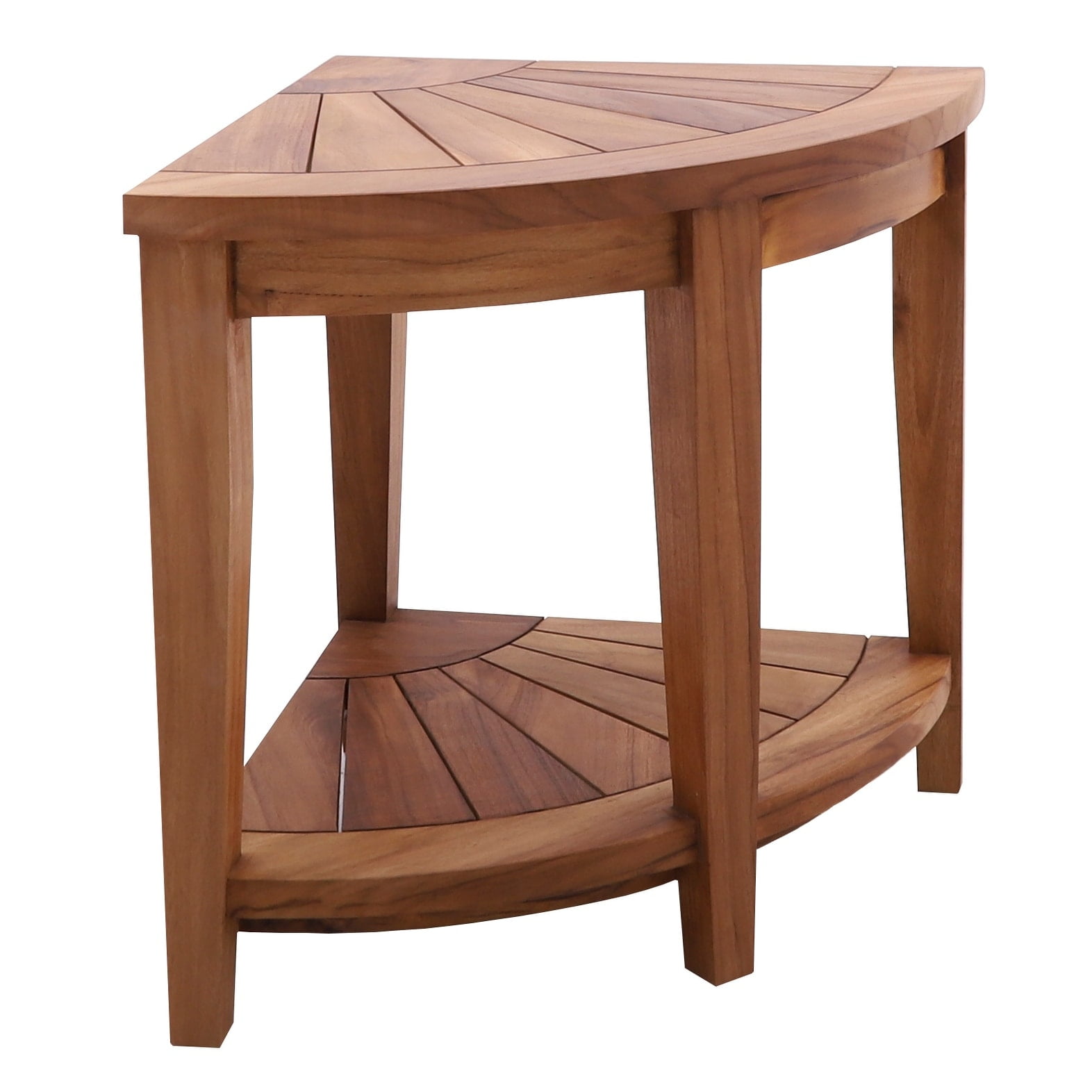 Nordic Teak Oiled Shower and Bath Corner Stool with Shelf - Walmart.com
