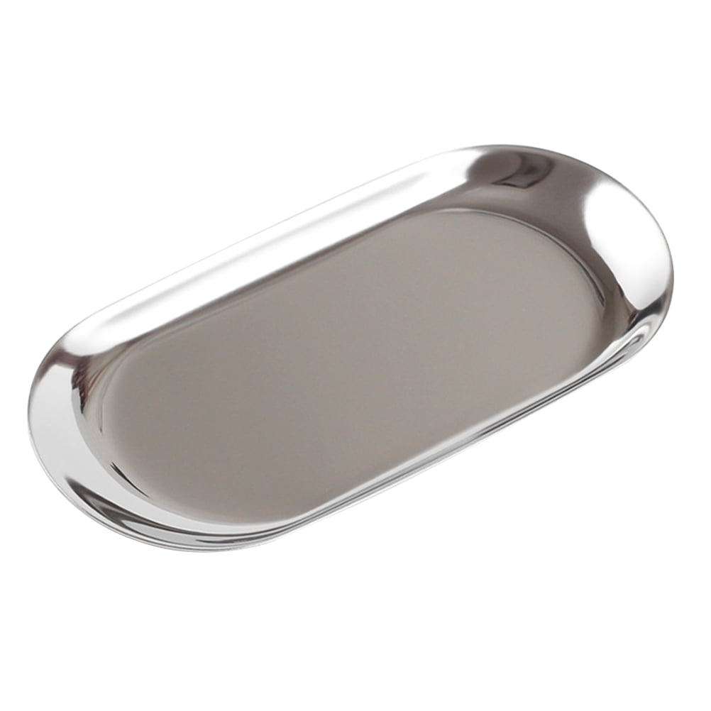Nordic Style Oval Jewelry Storage Serving Tray Platter Stainless Steel ...