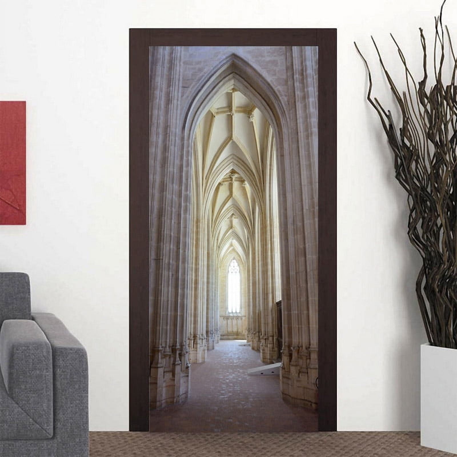 Nordic Style Porch Decoration Door Sticker Paste Modern Mural Vertical ...