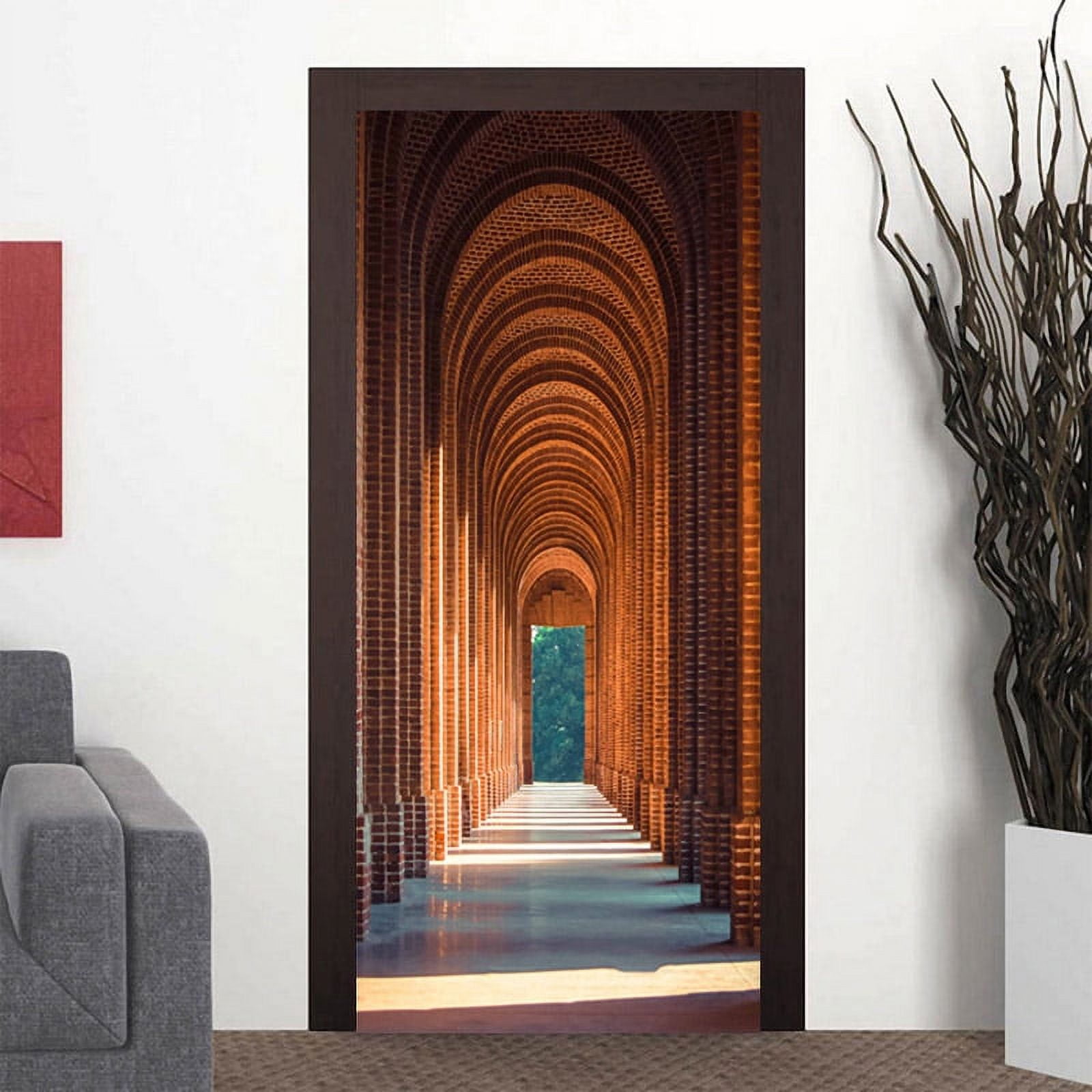 Nordic Style Porch ration Door Sticker Paste Modern Mural Vertical ...