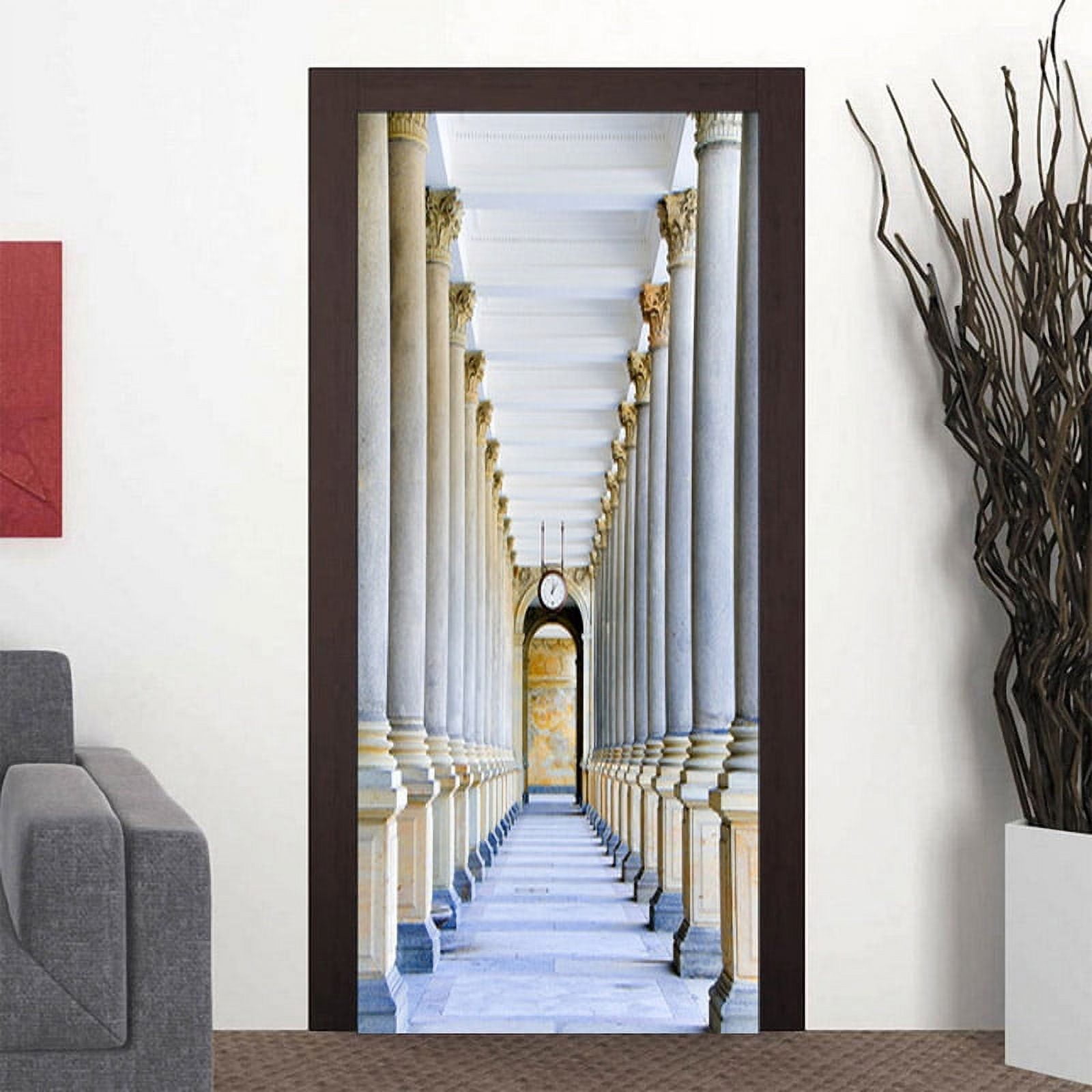 Nordic Style Porch ration Door Sticker Paste Modern Mural Vertical ...