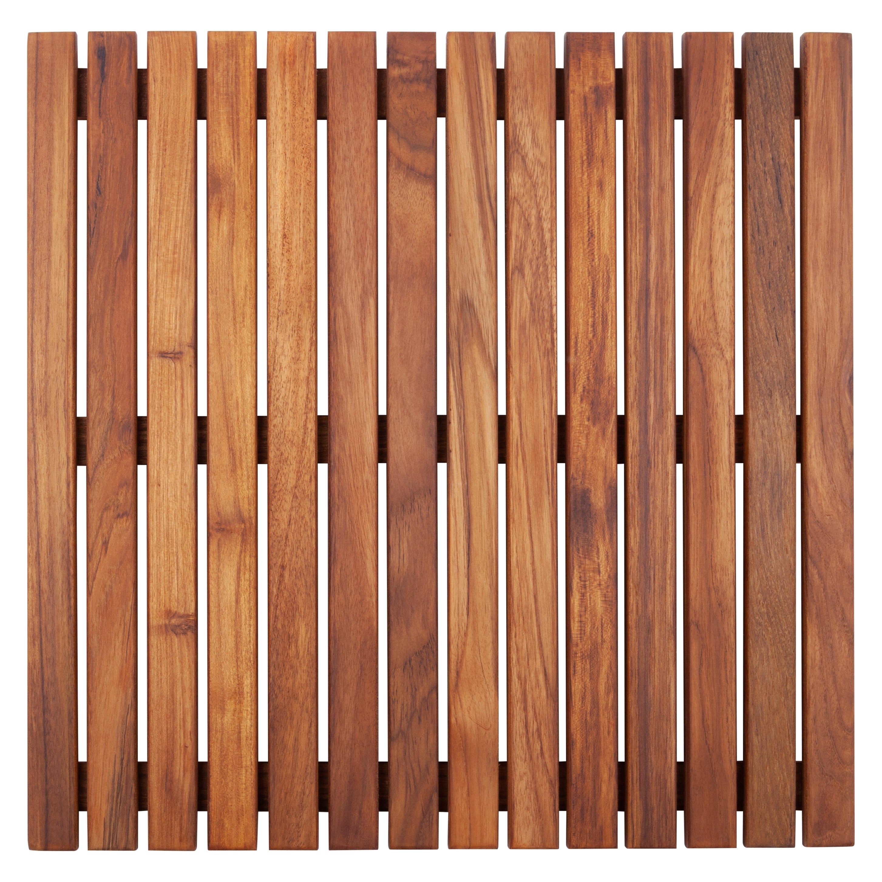 Designer Teak Shower Mat, Waterproof, Teak Oil Finish, Large, 32x20x2 ...