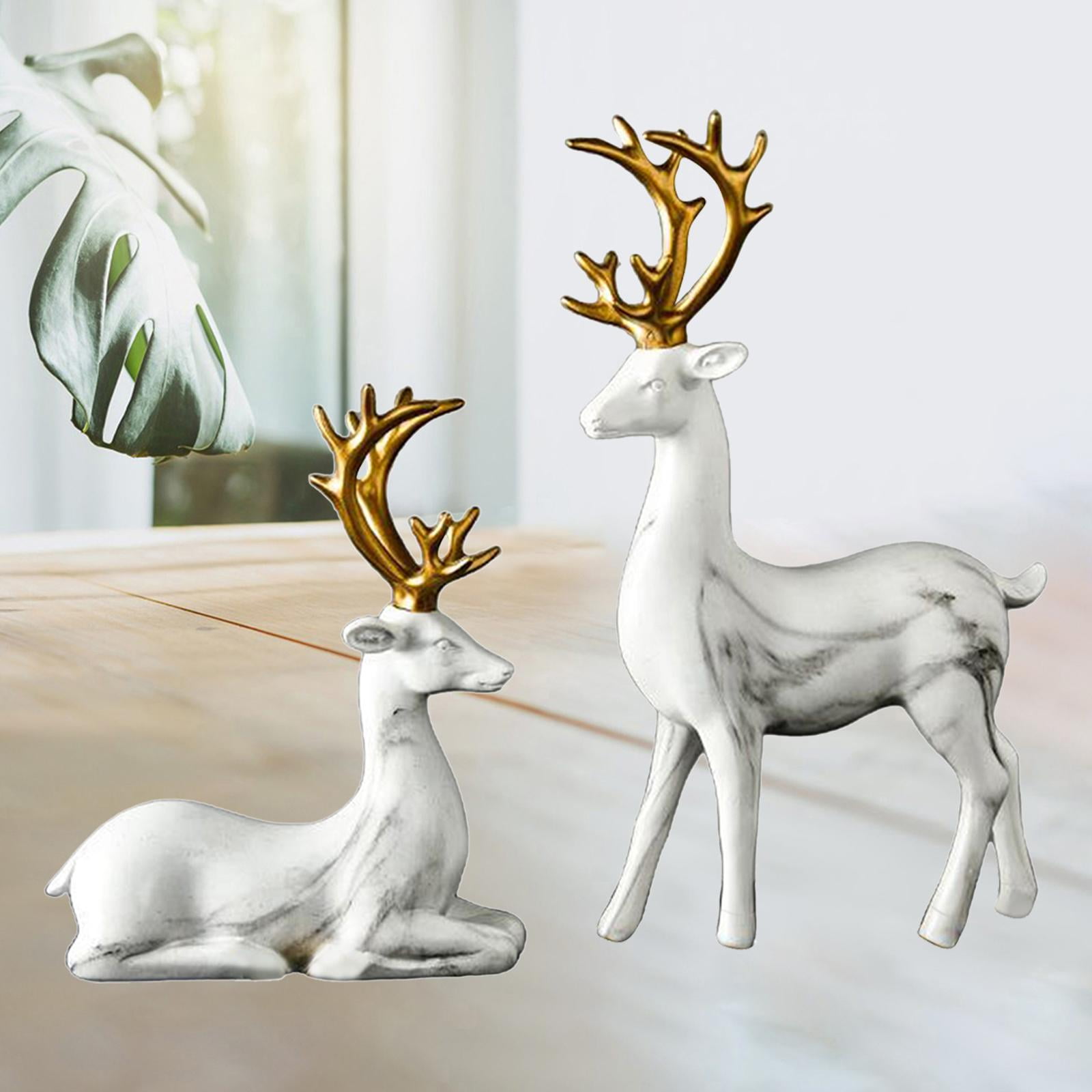 Nordic Style Statues Resin Sculpture elk Deer Ornaments, Home Cabinet ...