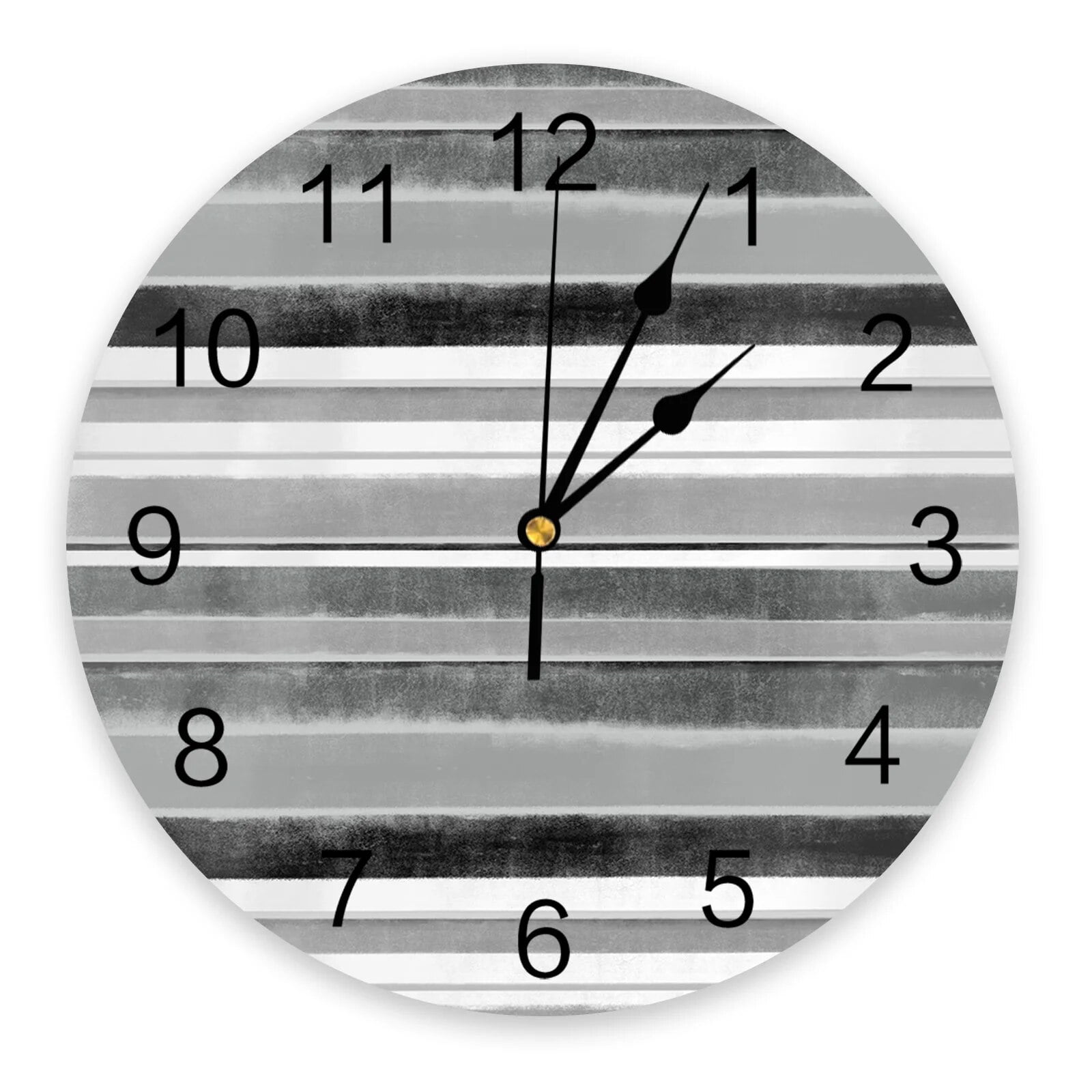 Nordic Style Striped Texture Gray Wall Clocks Silent Home Cafe Office ...