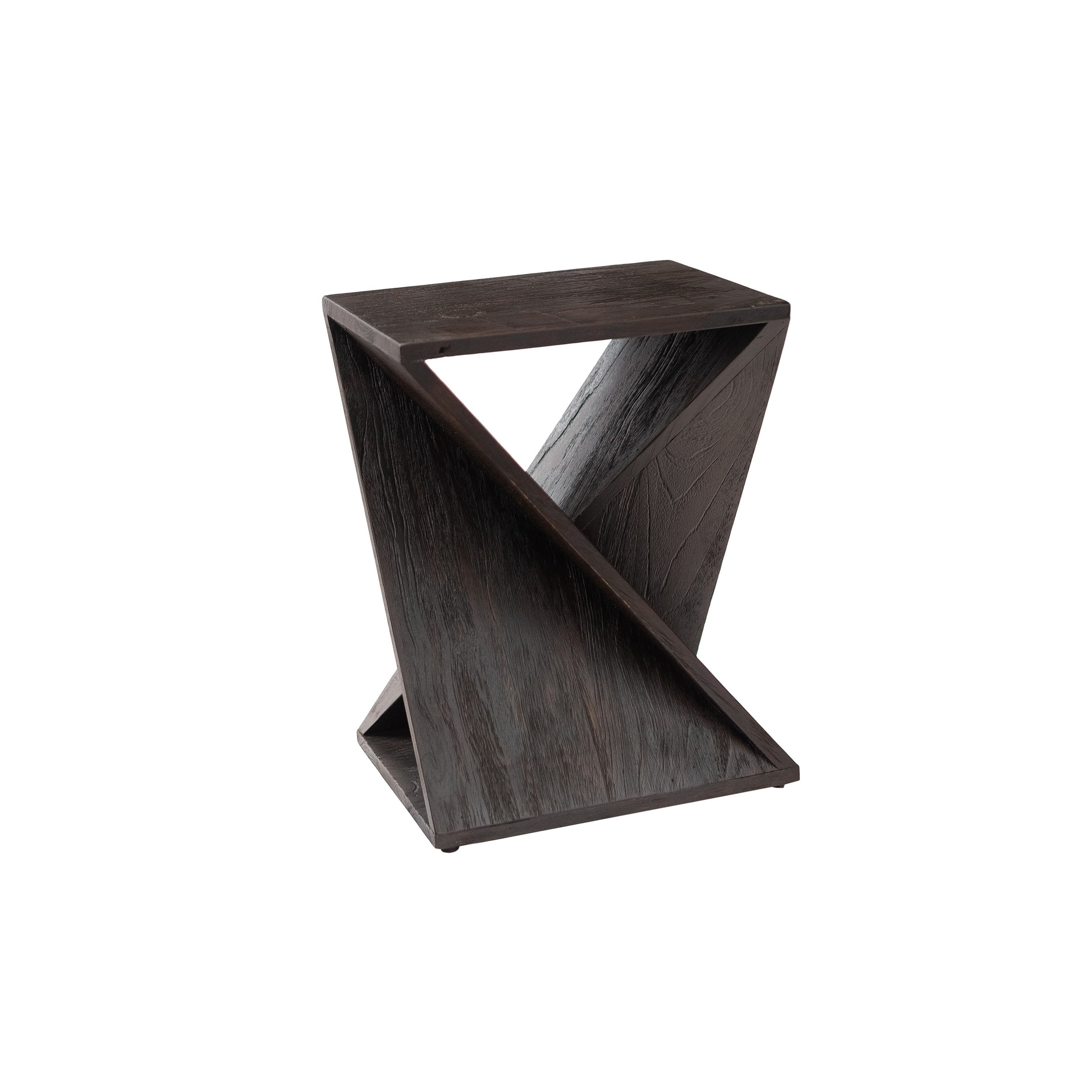 Nordic Teak Dark Shower and Bath Twisted Stool - Dark Brown - Walmart.com