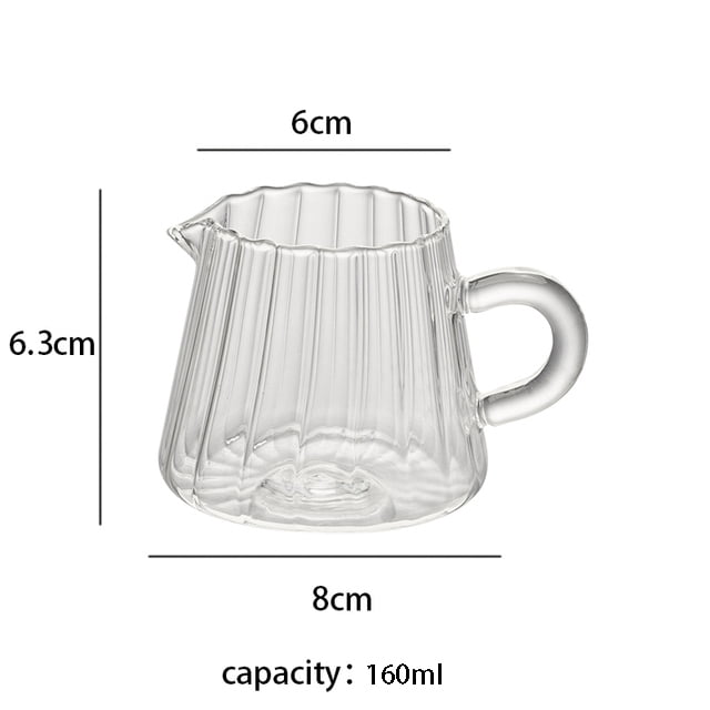 Nordic Transparent Glass Coffee Milk Jug Set With Handle Espresso ...