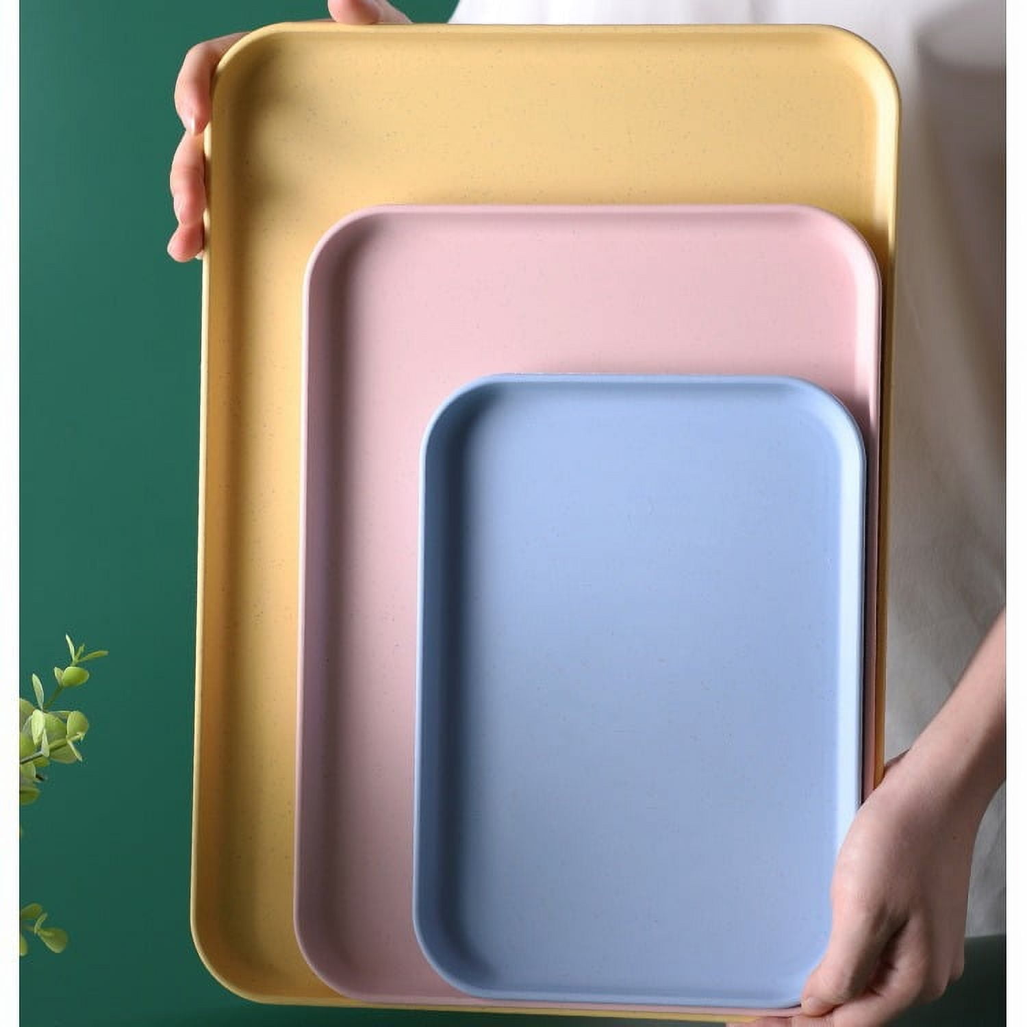 Nordic Tray Tea Tray Plastic Household Rectangular Living Room Barbecue ...
