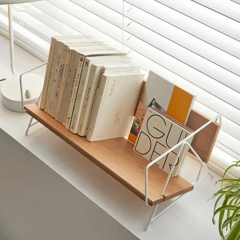 Nordic Vintage Book Holder Bench-style Bookshelf Black Walnut Storage ...