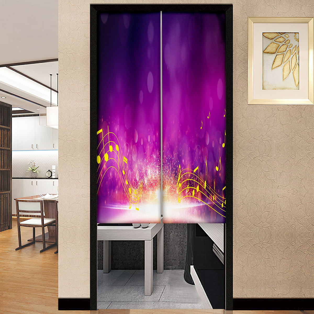 Nordic Vintage Sheet Music Door Curtains Musical Notes Japanese Style ...