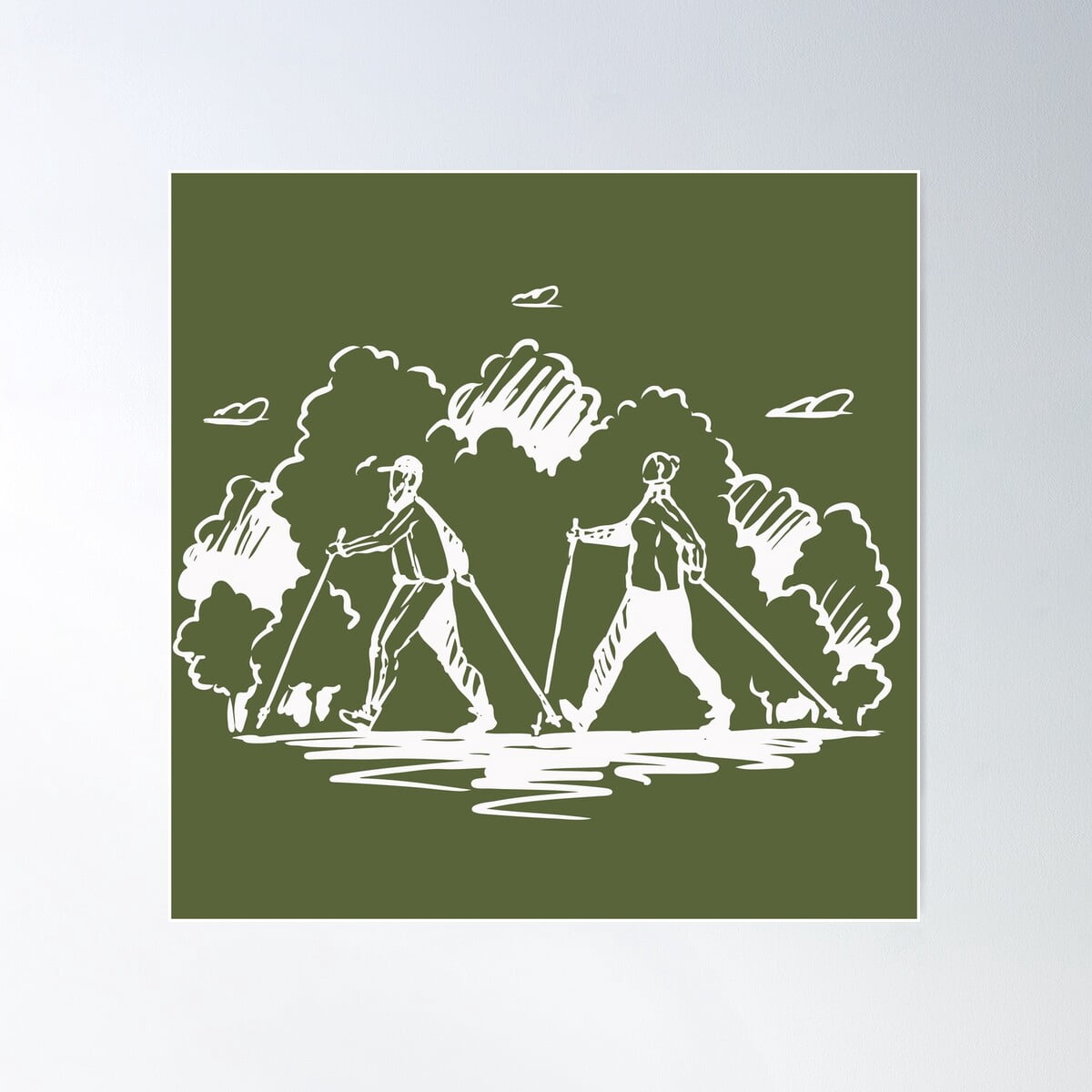 Nordic Walking Poster Wall Art, Modern Wall Decor For Living Room ...