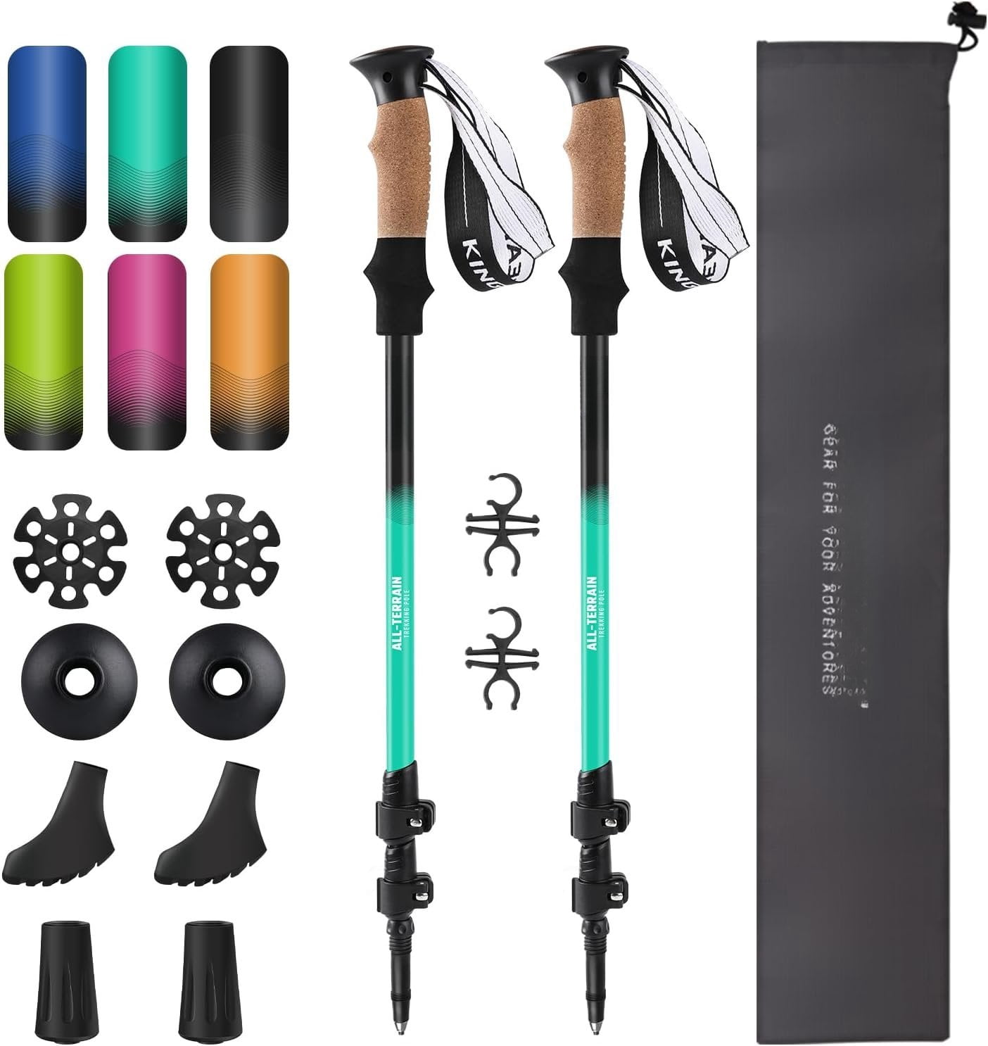 Nordic Walking Stick, TP1 Hiking Poles Retractable Lightweight 7075 ...