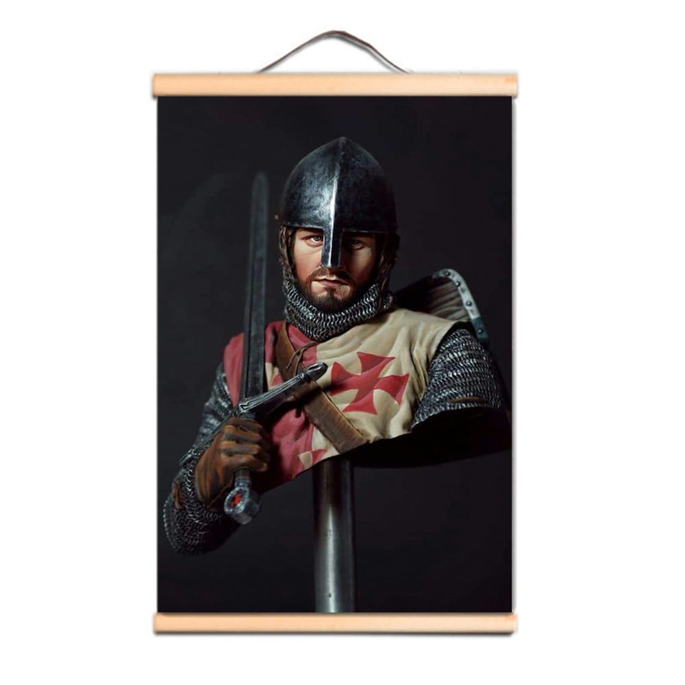 Nordic Wall Art Canvas Pictures Vintage Knights Templar Armor Warrior ...
